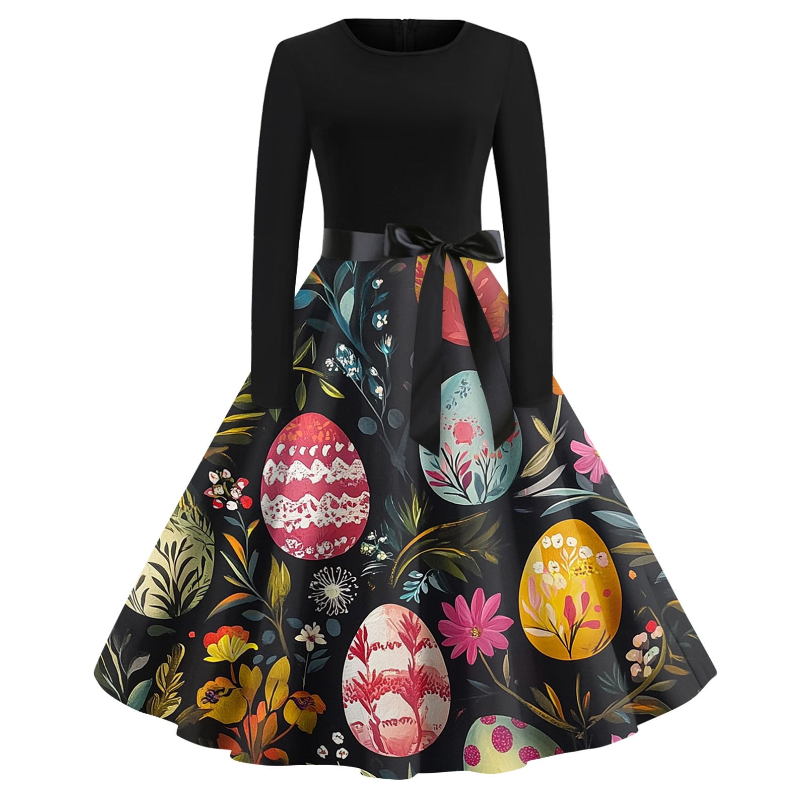 FrzhBrz Easter Dresses for Women Vintage Long Sleeve Casual Dresses for ...