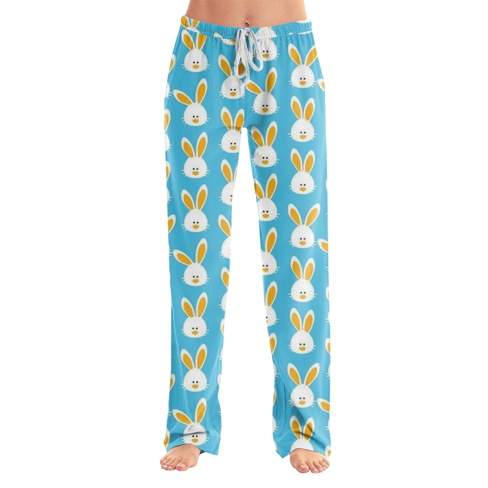 FrzhBrz Easter Pajama Pants Lightweight Wide Leg Loose Pj Bottoms Cute ...