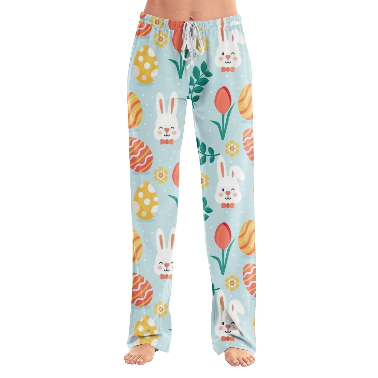 FrzhBrz Easter Pajama Pants Lightweight Wide Leg Loose Pj Bottoms Cute ...