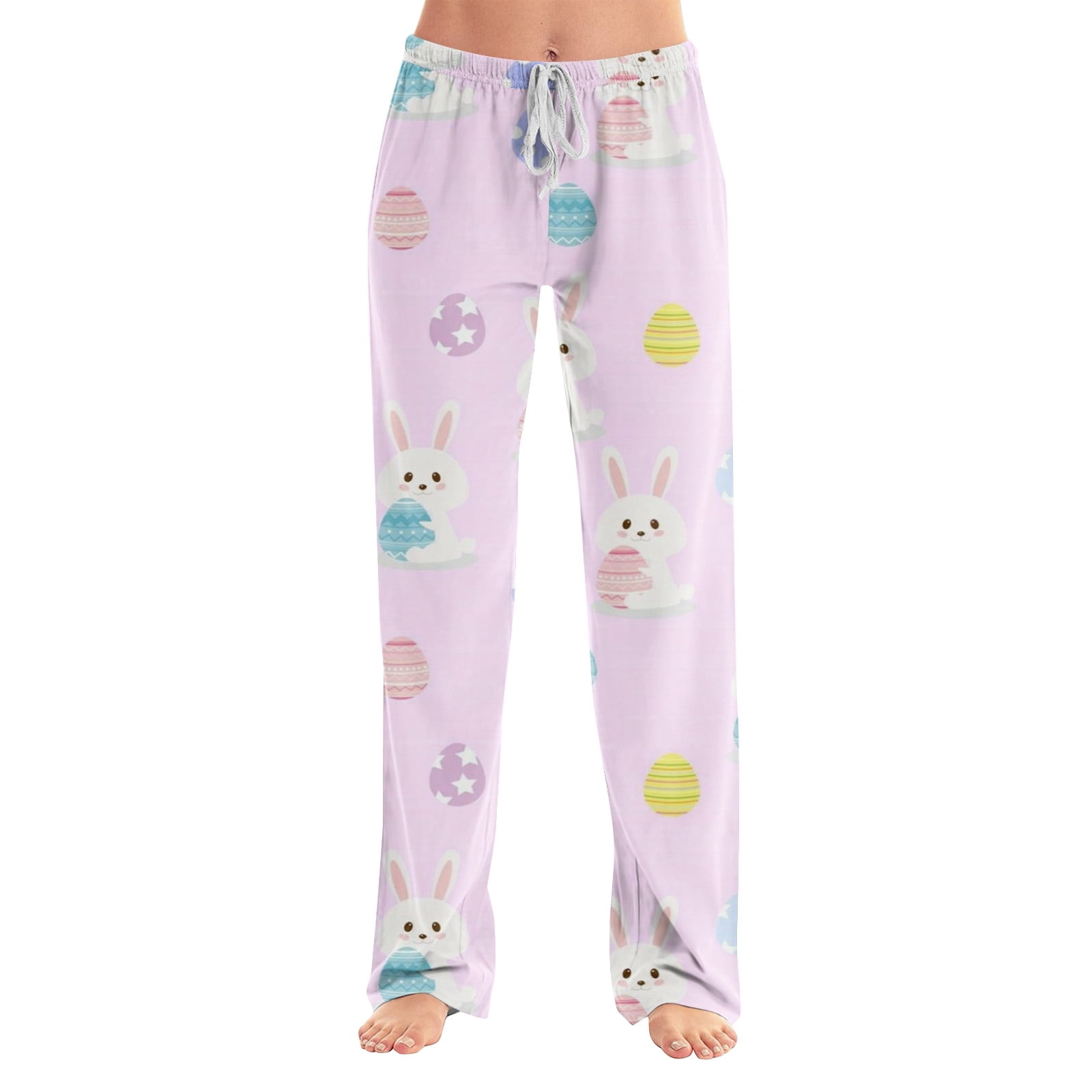 FrzhBrz Easter Pajama Pants Women Soft Wide Leg Loose Pj Bottoms Cute ...