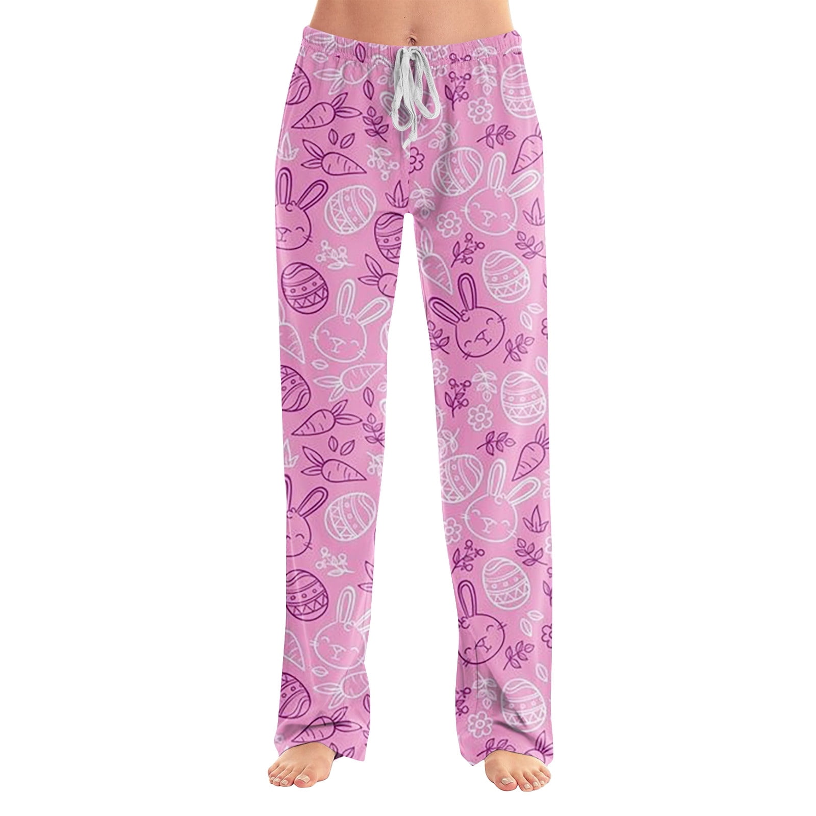 FrzhBrz Easter Pajama Pants Women Soft Wide Leg Loose Pj Bottoms Cute ...