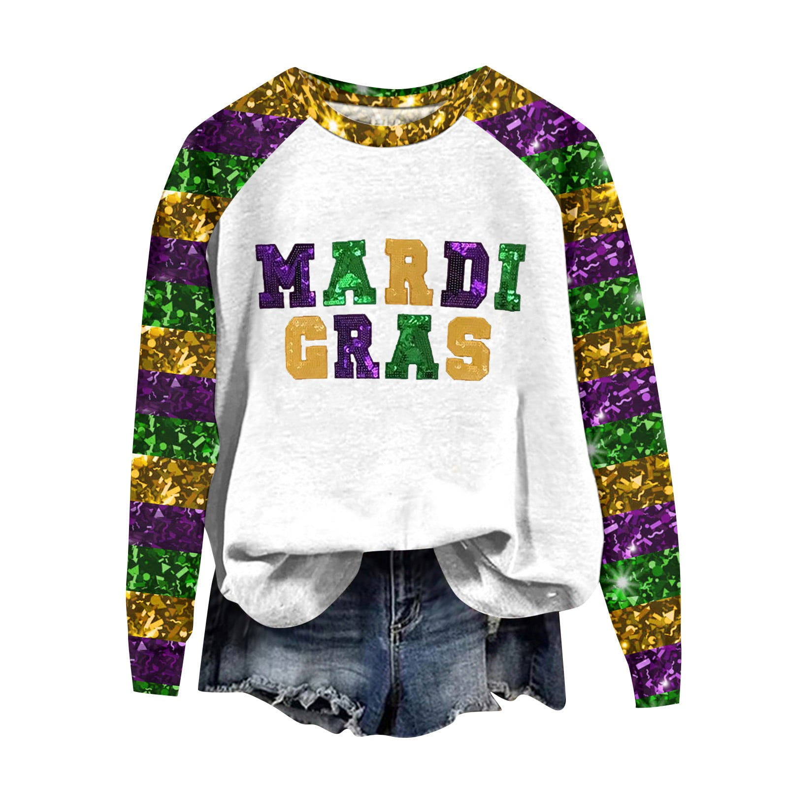 FrzhBrz Mardi Gras T Shirts for Women Mardi Gras Tops for Women Graphic ...