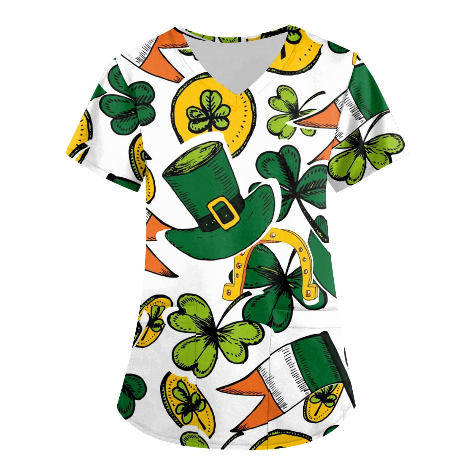 FrzhBrz Nursing Uniform Woman Scrubs Tops for Women Irish Lucky ...