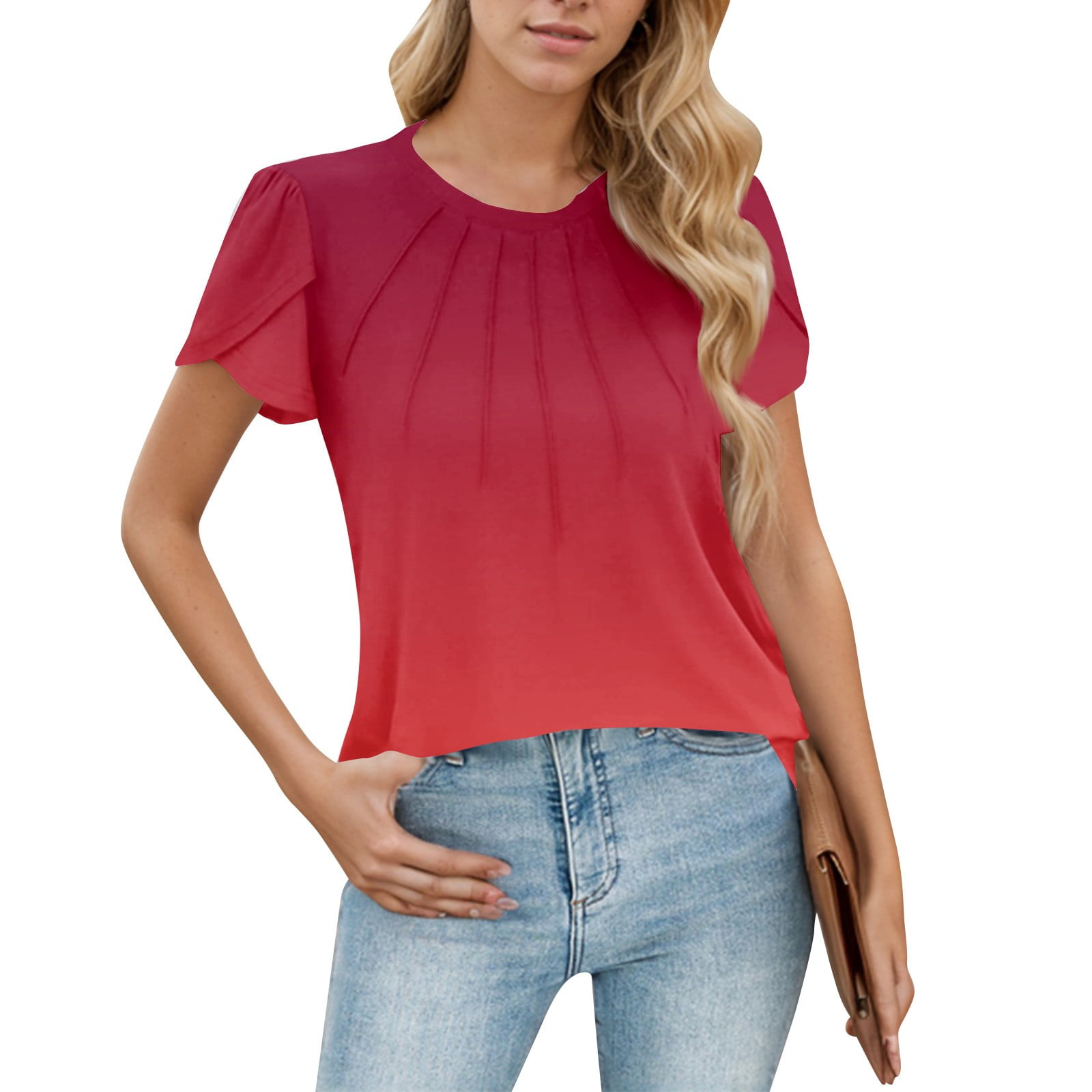 FrzhBrz Plus Size Tunic Tops for Women Puff Short Sleeve Blouses 2025 ...