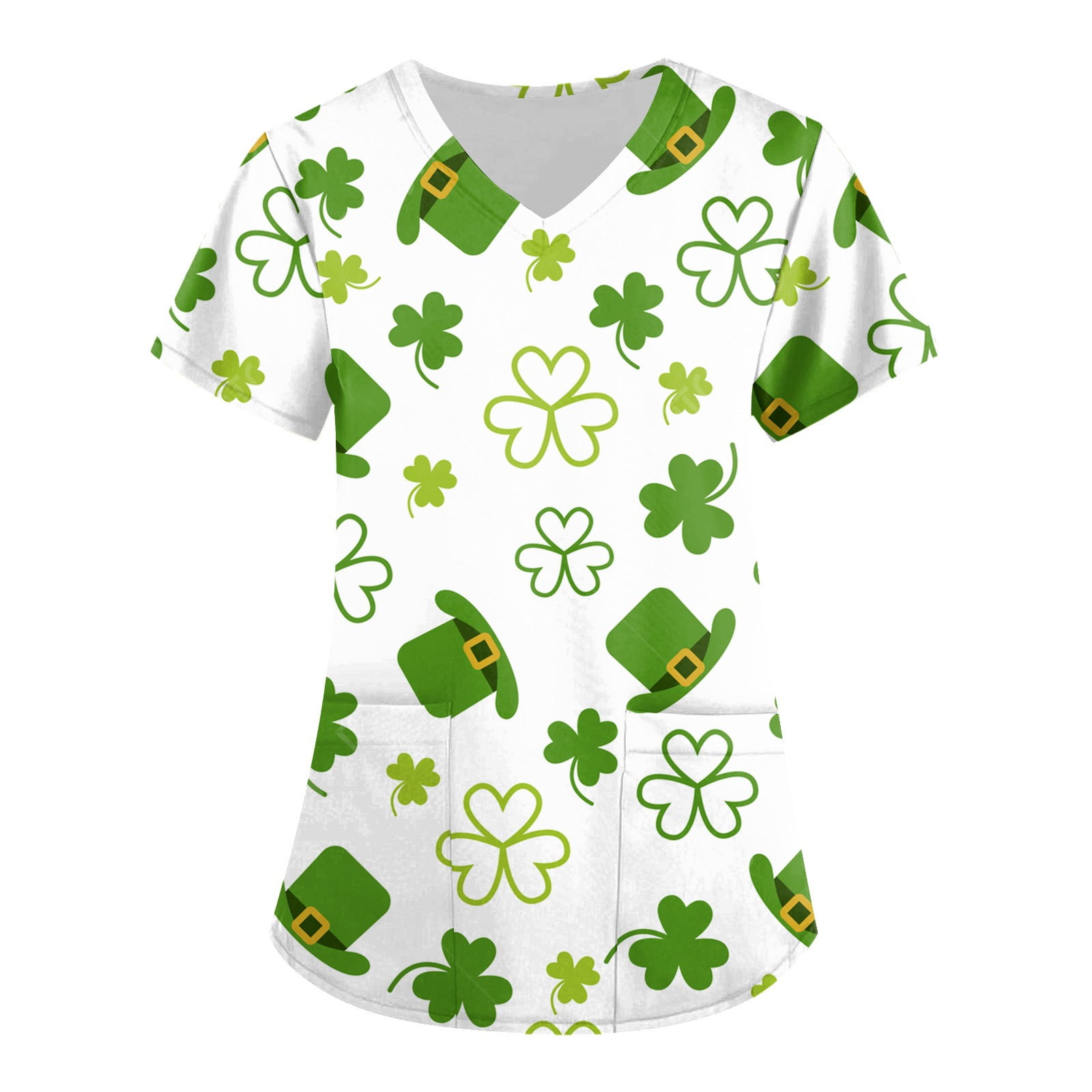 FrzhBrz Scrub Tops for Women St. Patrick's Day Cute Irish Shamrock ...