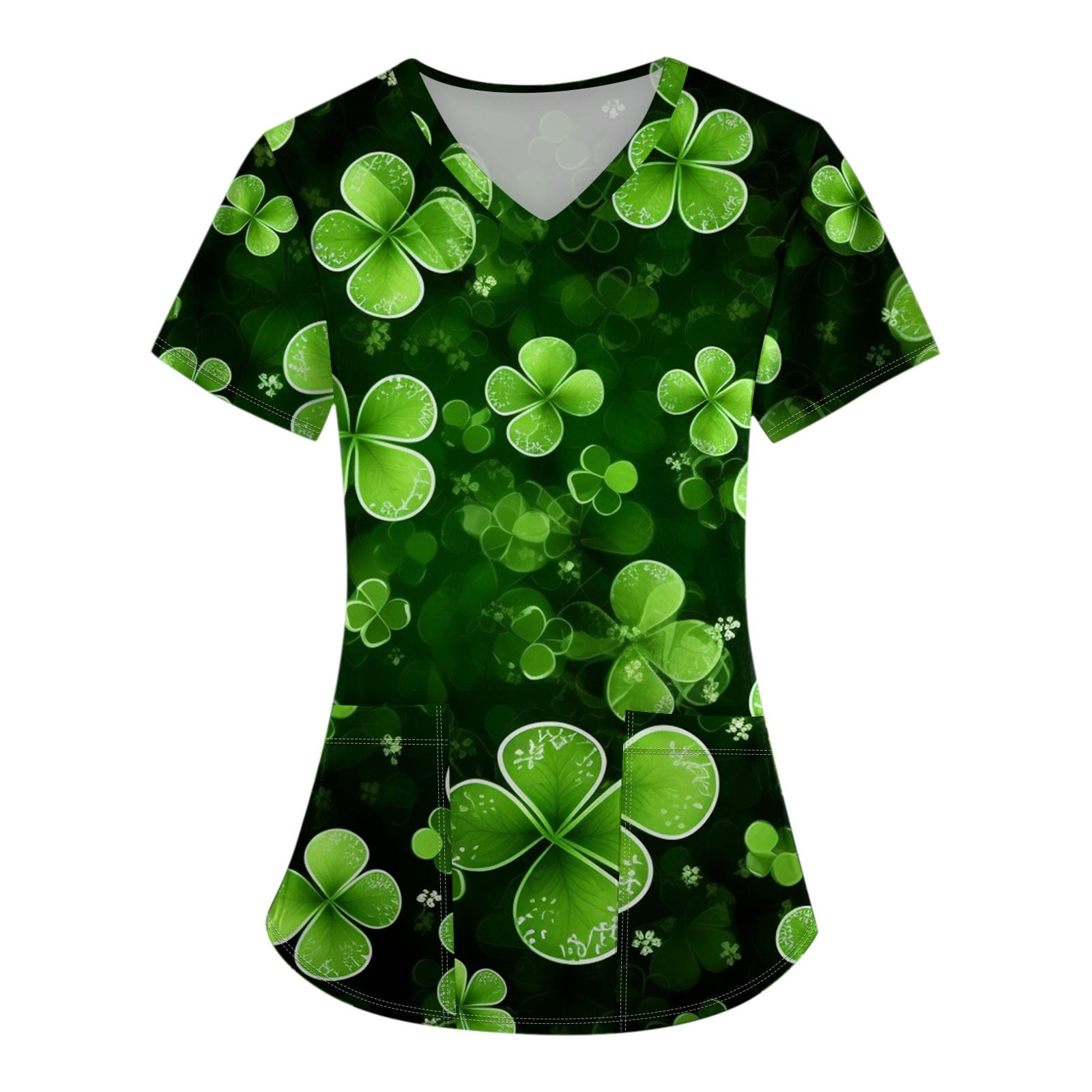 FrzhBrz Scrubs Top for Women St. Patrick's Day Short Sleeve Nursing ...