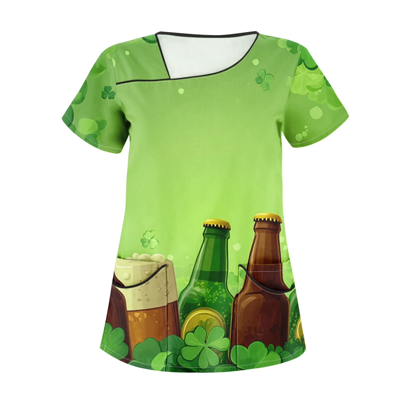 FrzhBrz St. Patrick's Day Scrubs for Women Short Sleeve Nursing Shirts ...