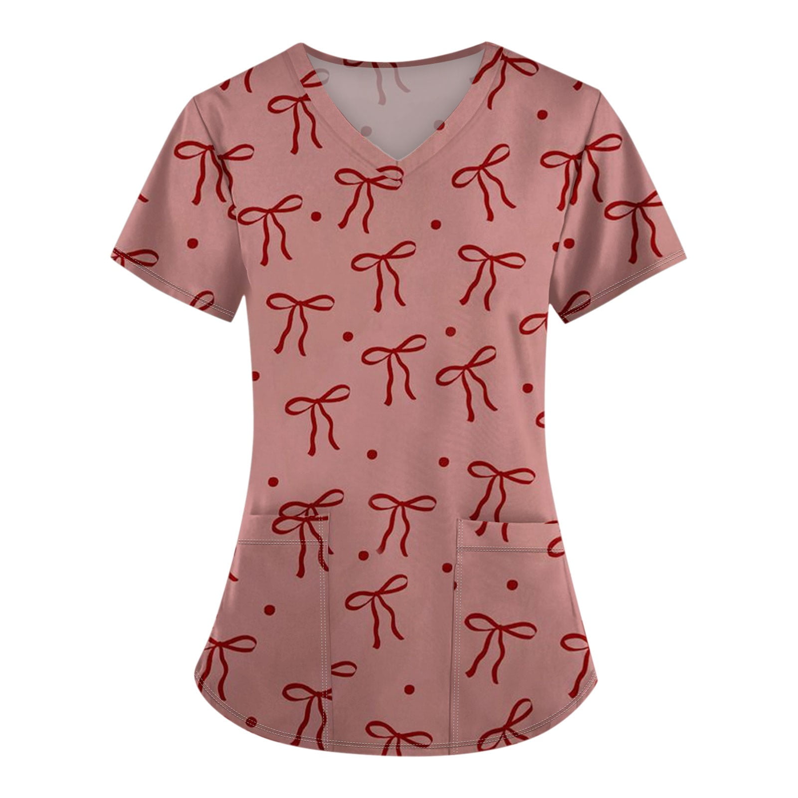 FrzhBrz Valentine's Day Fall Scrub Tops Women Working Uniform Workwear ...