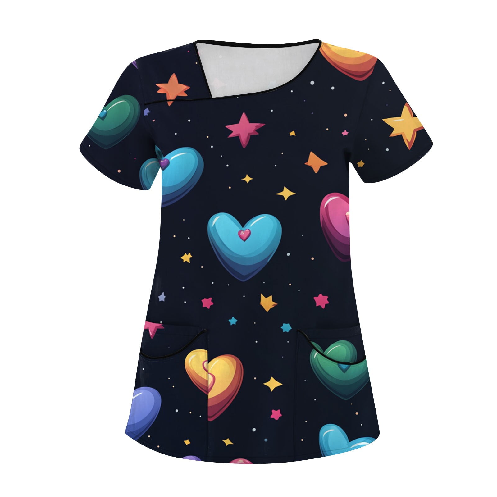 FrzhBrz Valentine's Day Nursing Uniform Scrub Top for Women V Neck ...