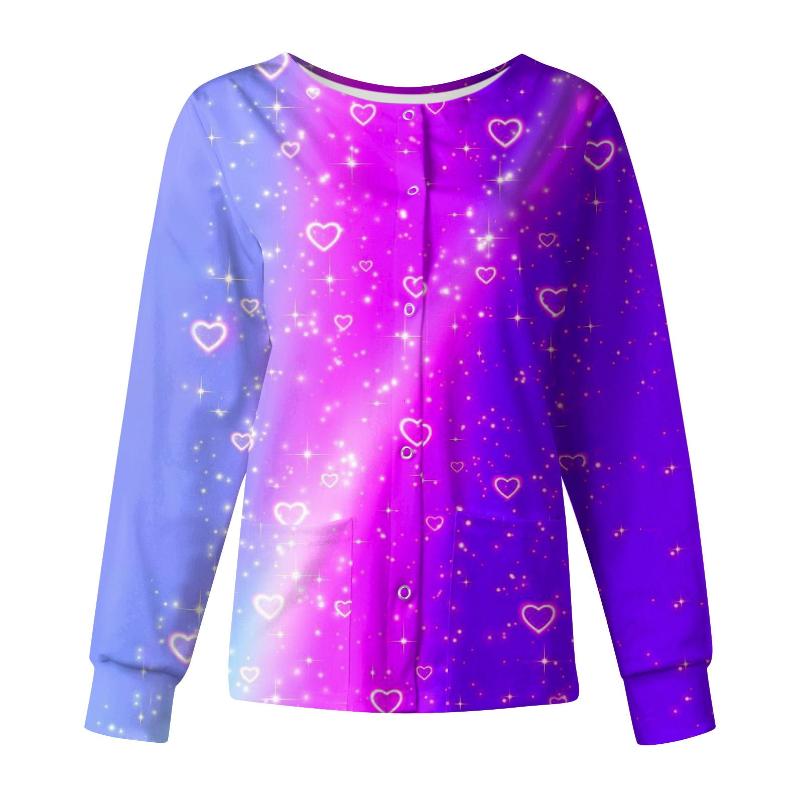 FrzhBrz Valentines Day Scrubs for Women Love Heart Printed Scrub ...