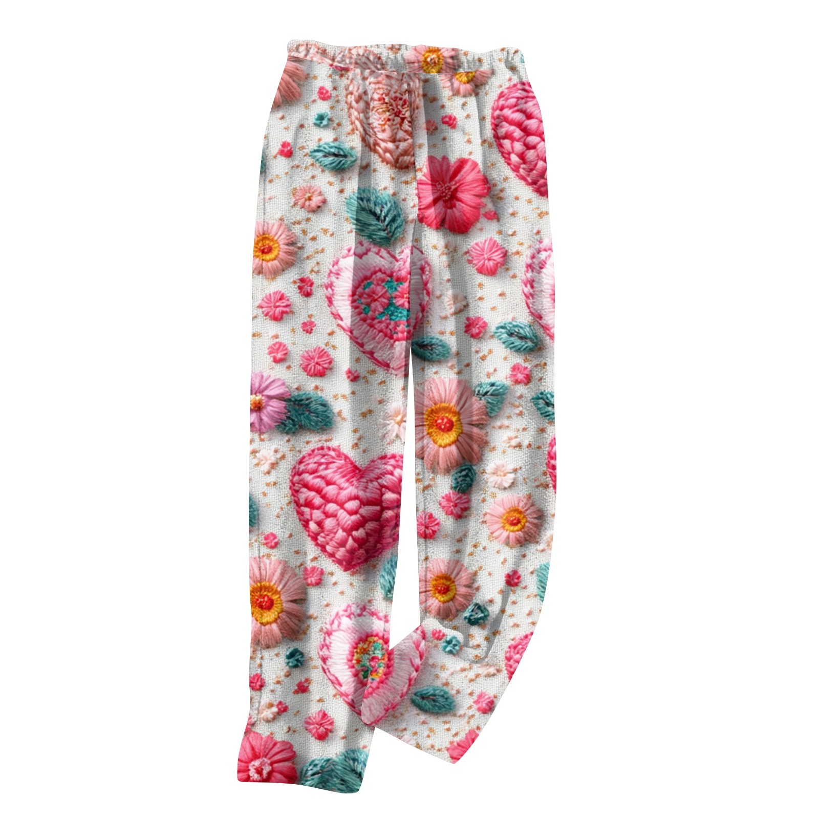 FrzhBrz Valentines Day Women's Cute 3D Print Love Heart Pajama Pants ...