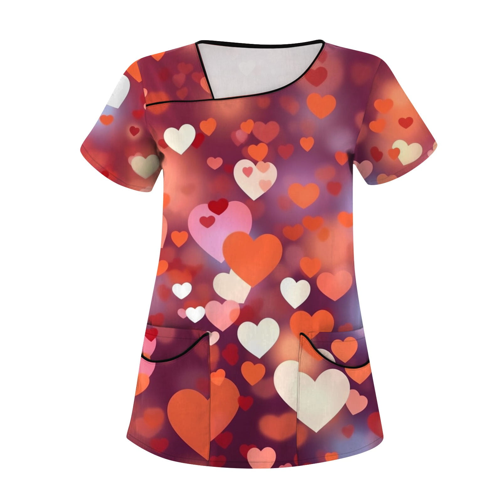 FrzhBrz Valentines Day Womens Scrub Tops Plus Size Scrubs Holiday ...