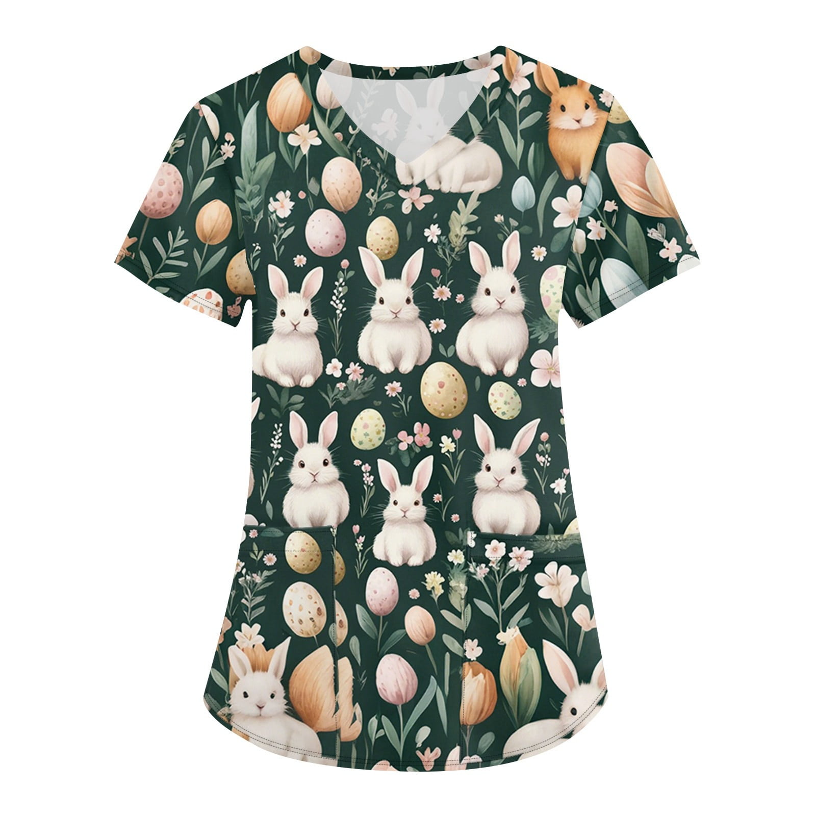 FrzhBrz Women Scrubs Tops Womens Professional Bunny Scrubs Tops Basic V ...