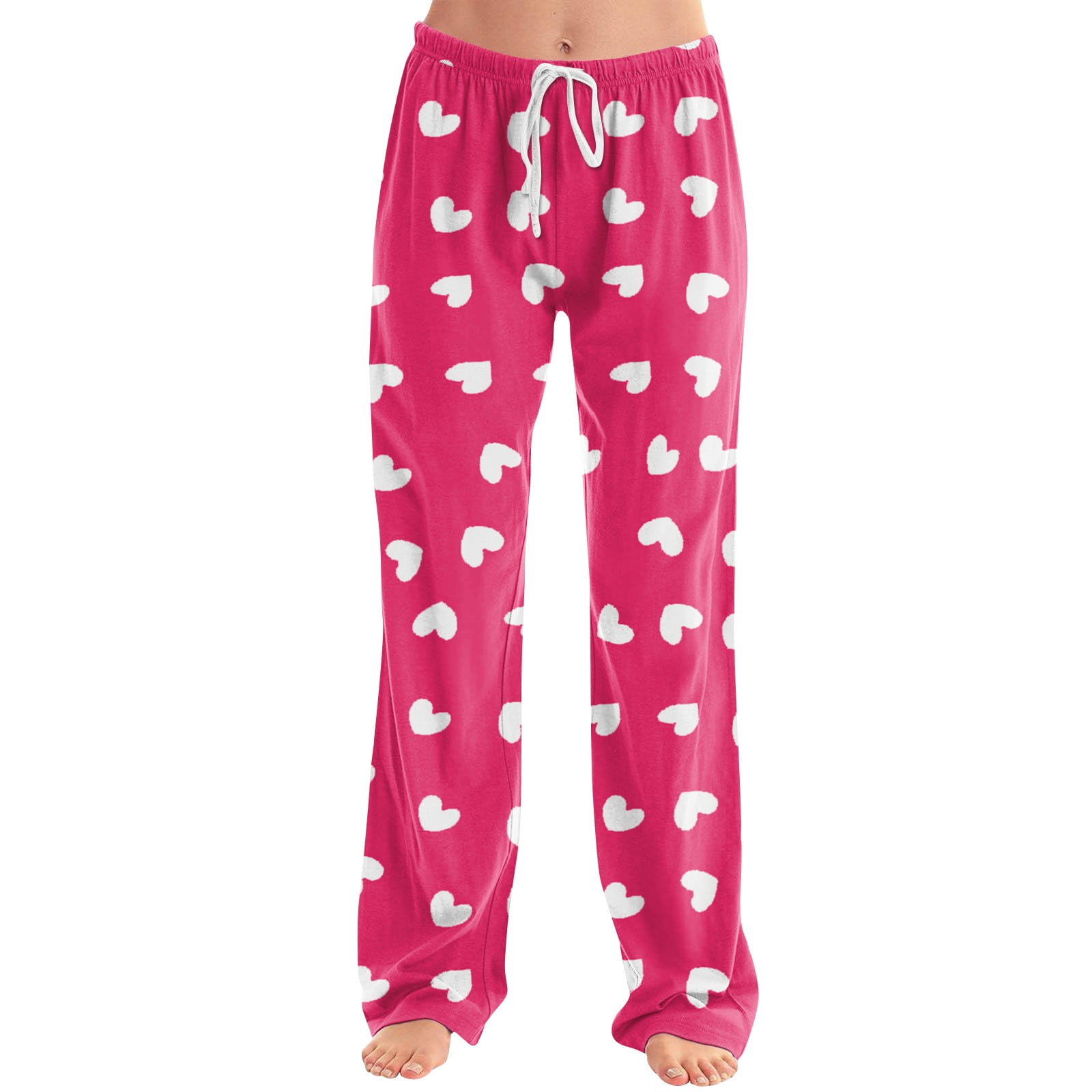 FrzhBrz Womens Cute Pajama Pants Valentines Day Polka Dot Stretchy Wide ...