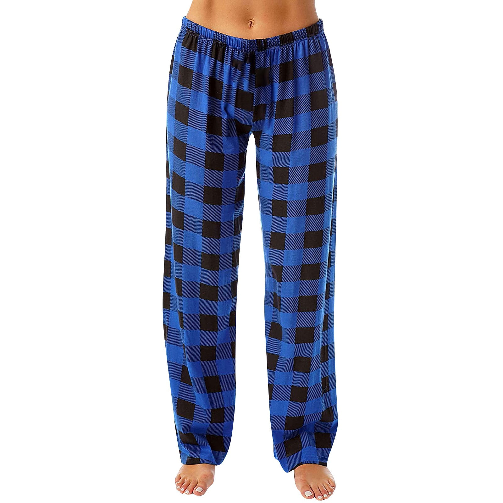 FrzhBrz Womens Plaid Pajama Pants Soft PJ Pants Drawstring Stretch ...