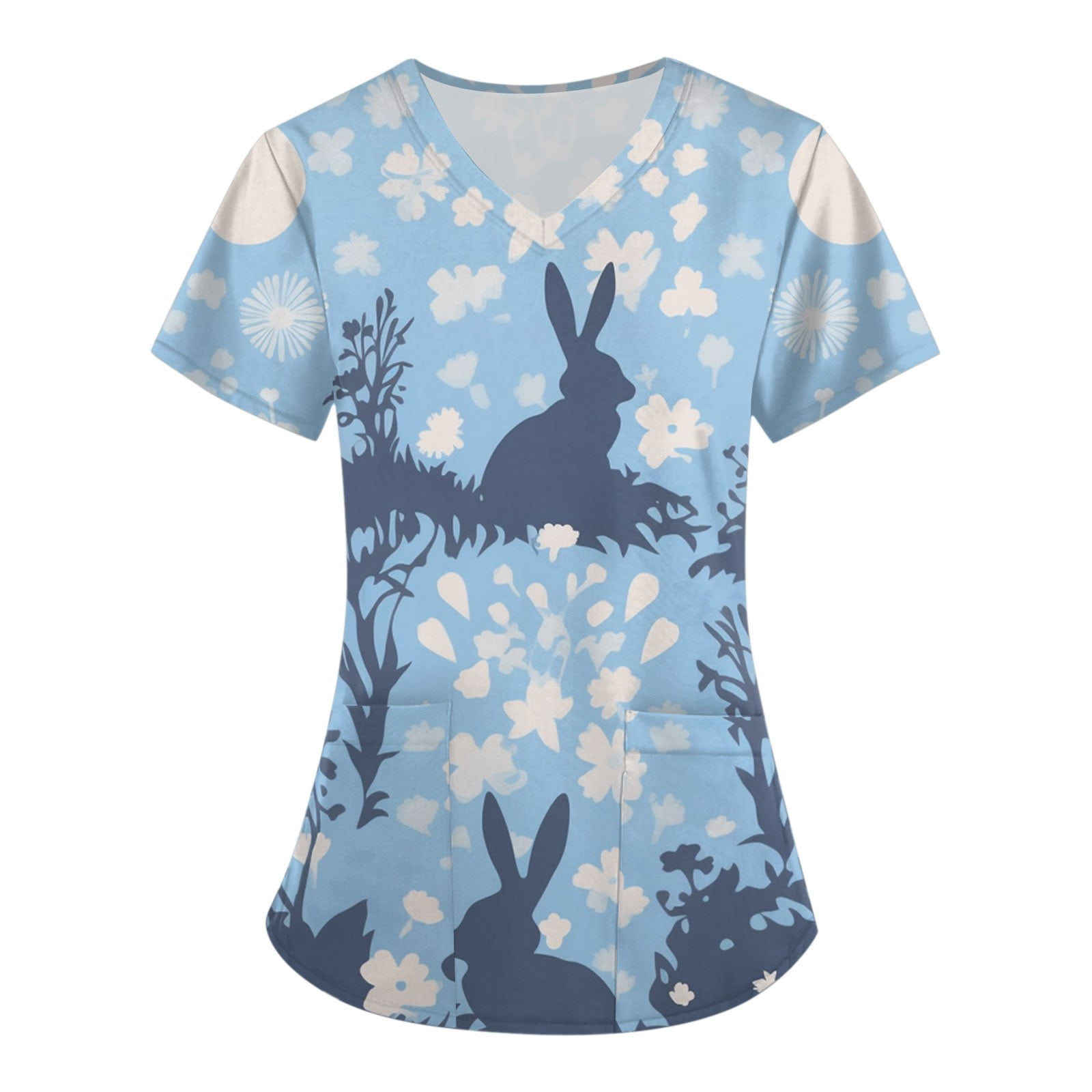 FrzhBrz Womens Scrubs Tops Womens Professional Bunny Scrubs Tops with ...