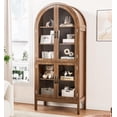 Fsbecl Tall Arched Display Cabinet with Acrylic Glass Doors, Pantry ...