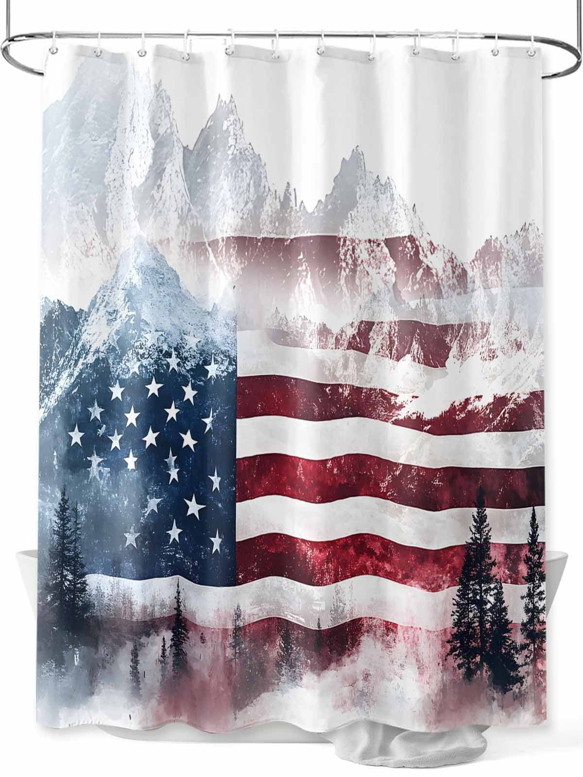 Fsddascl 4th of July Shower Curtain Set - Small 36" x 72" Washable ...