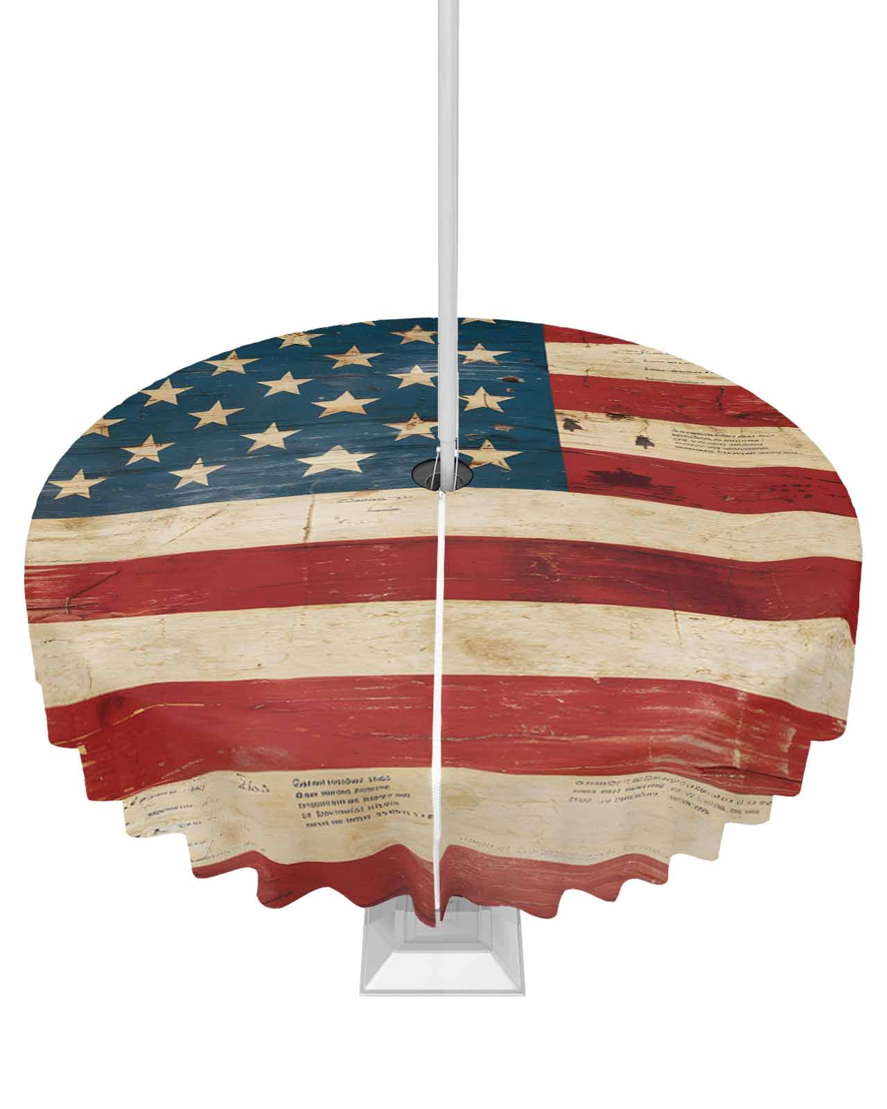 Fsddascl American Flag Outdoor Tablecloth - 54 Inch Round Dining Table ...