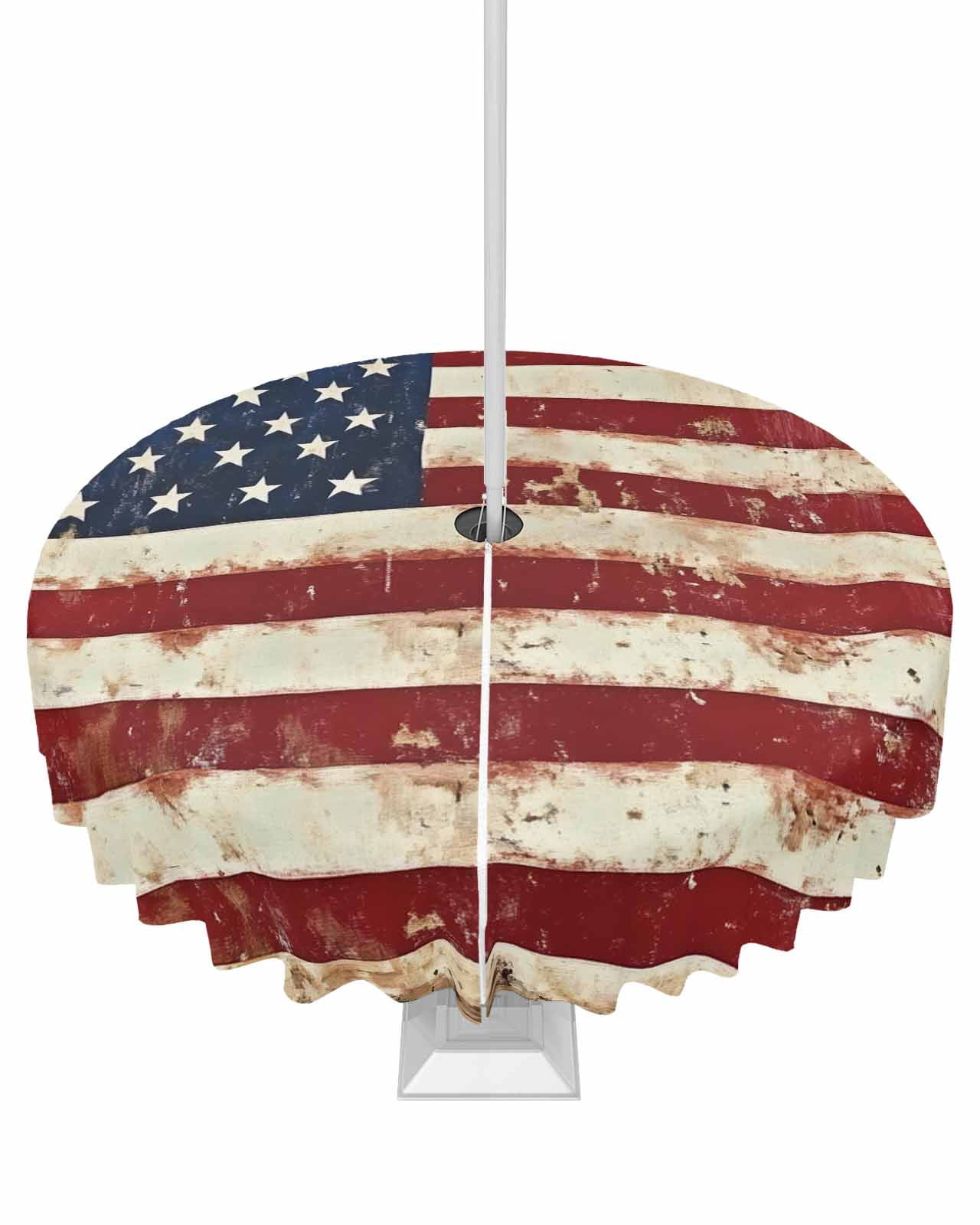 Fsddascl American Flag Outdoor Tablecloth - 54 Inch Round Dining Table ...