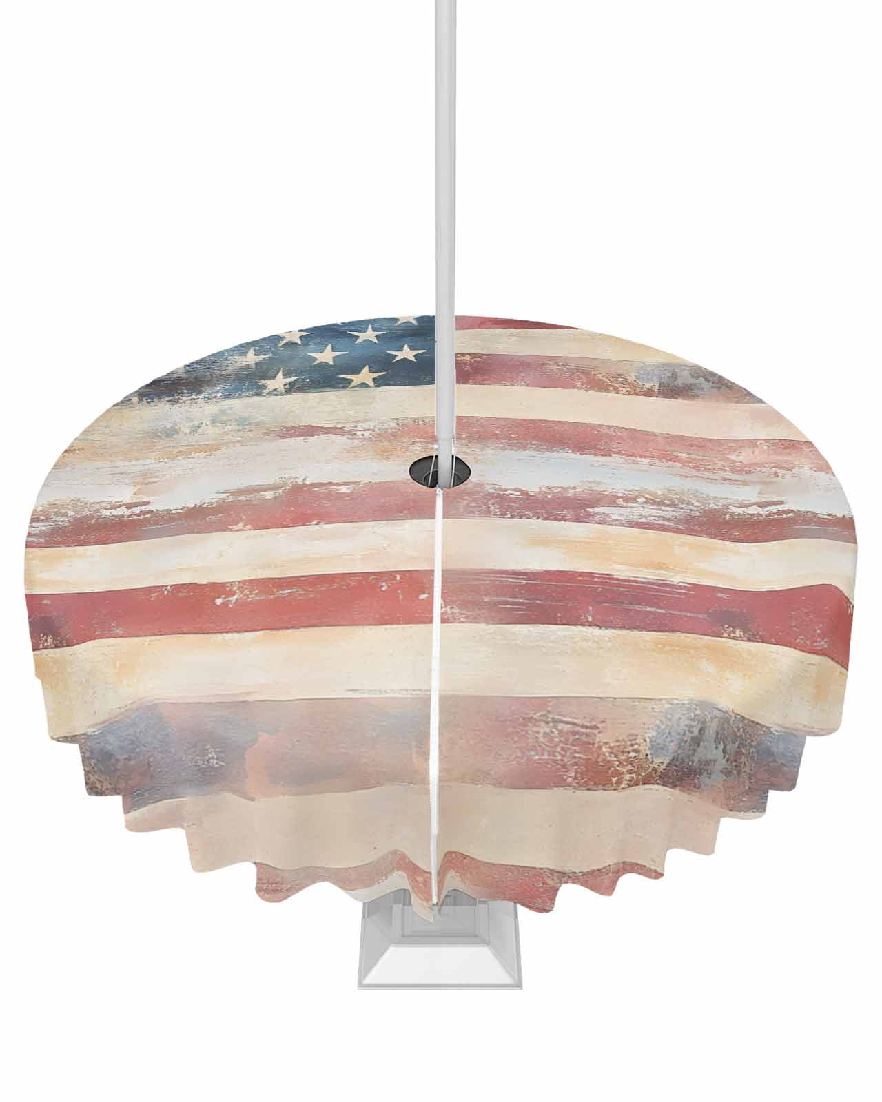 Fsddascl American Flag Outdoor Tablecloth - 60 Inch Round Dining Table ...