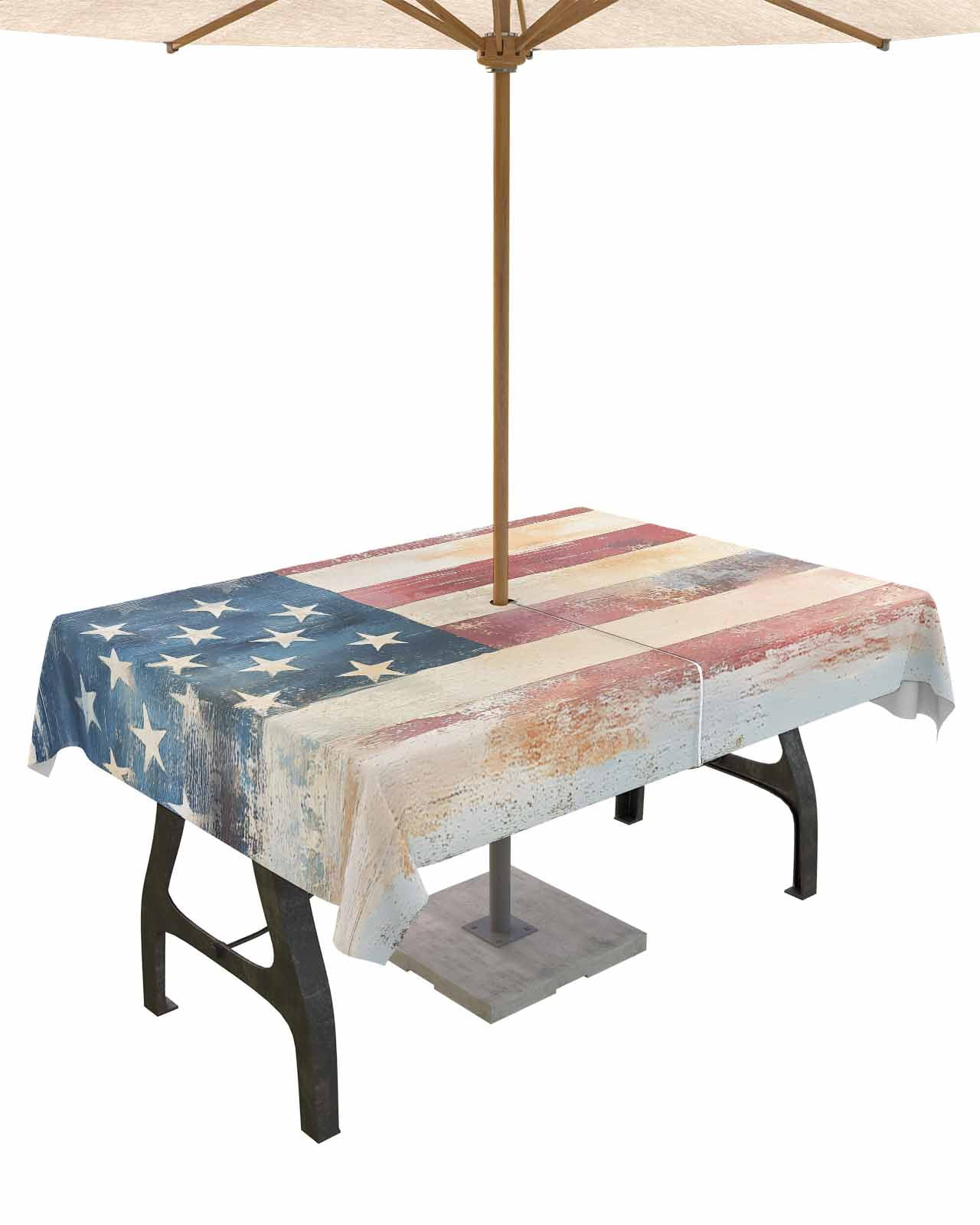 Fsddascl American Flag Outdoor Tablecloth - 60x120 Inch Rectangle ...