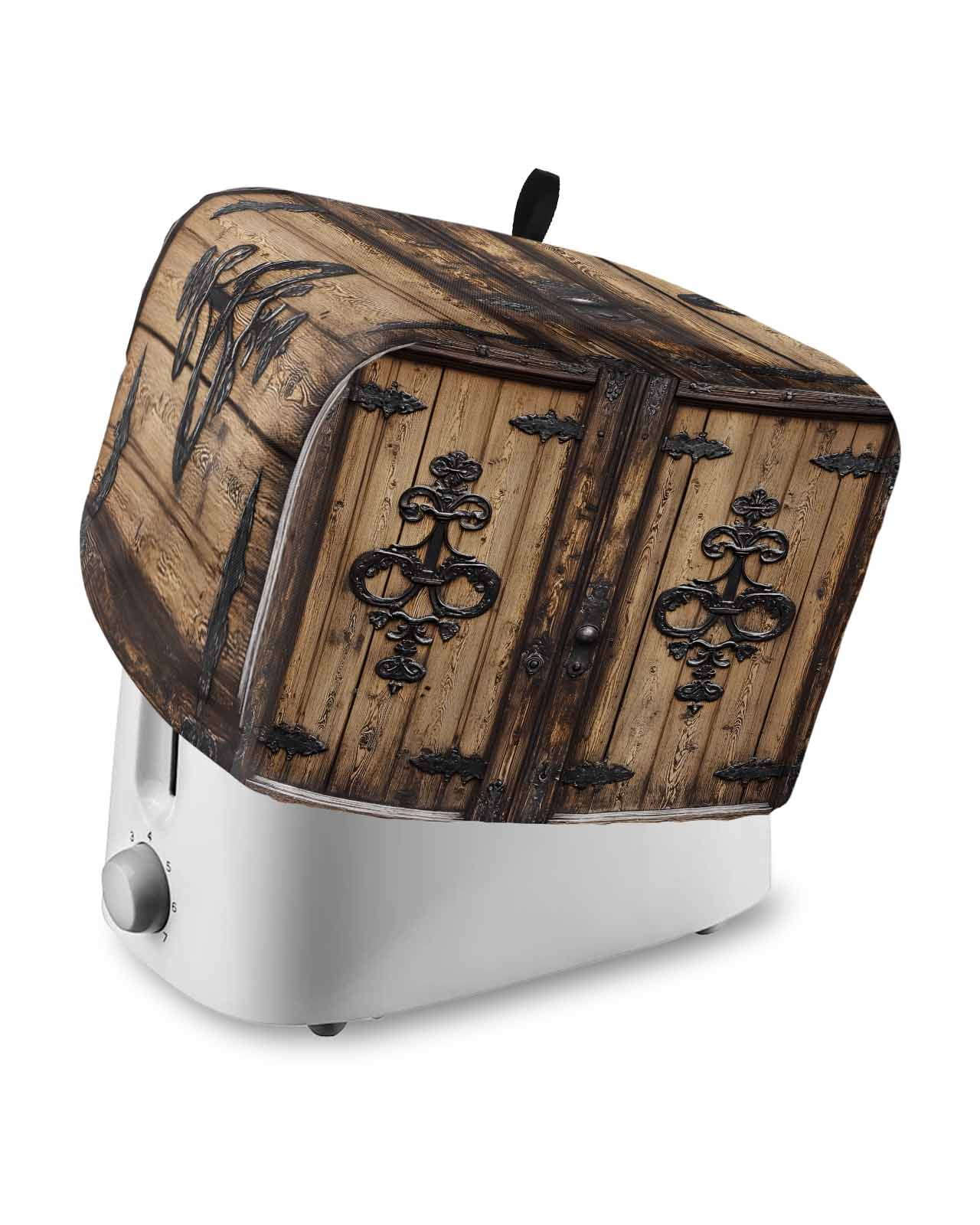 Fsddascl Barn Door Toaster Cover 4 Slice, Large Kitchen Appliance Covers, Farmhouse Wooden Grain ...