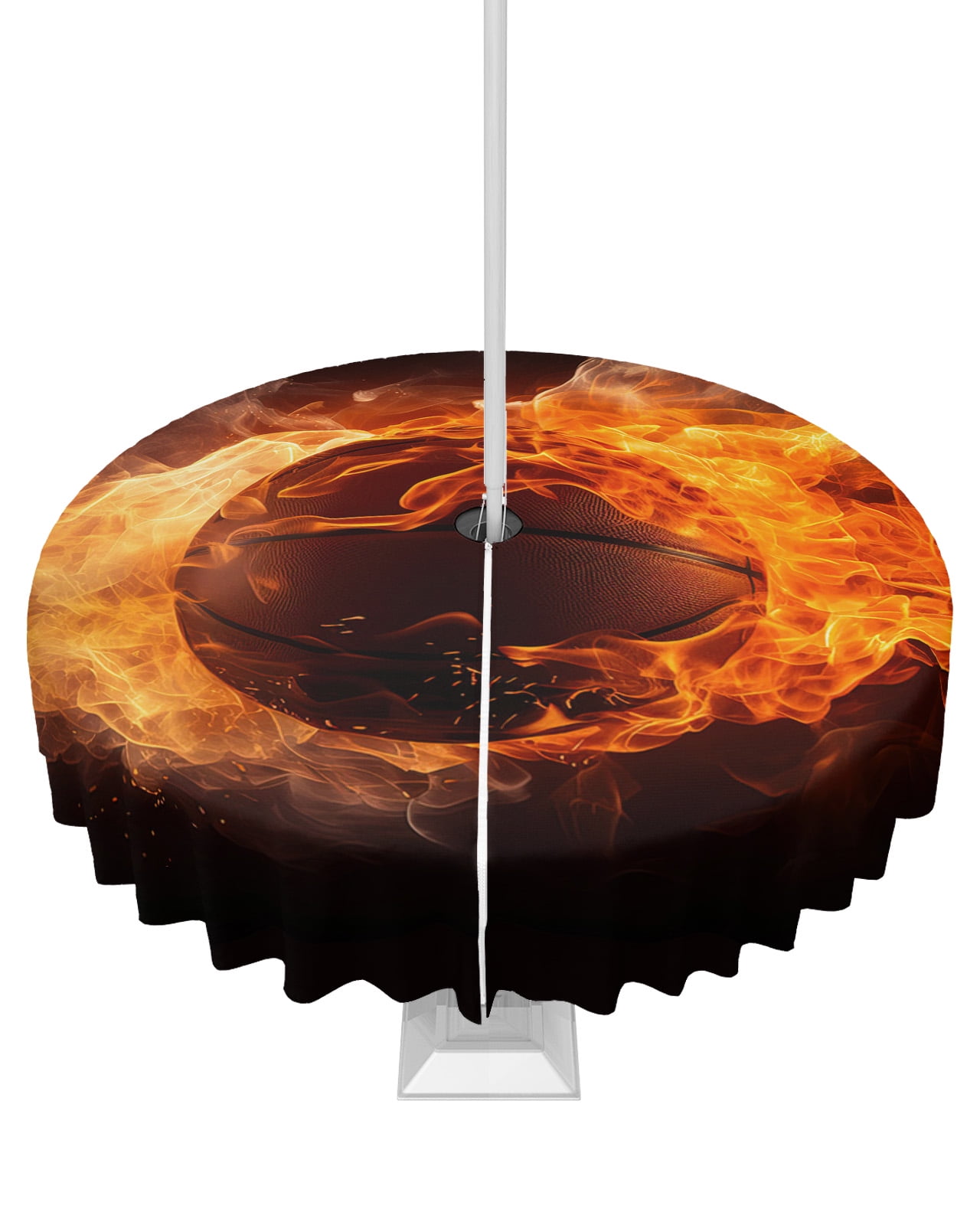 Fsddascl Basketball Outdoor Tablecloth - 54 Inch Round Dining Table ...