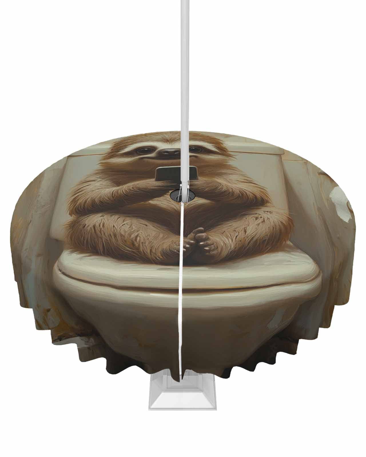 Fsddascl Bathroom Sloth Outdoor Tablecloth - 54 Inch Round Dining Table ...