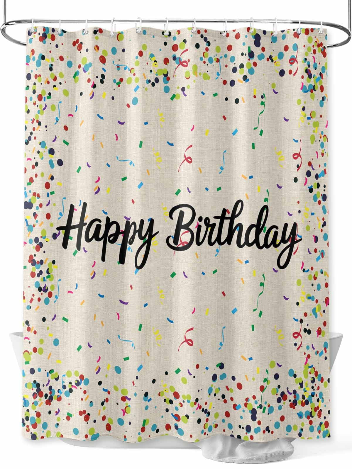 Fsddascl Beige Birthday Shower Curtain Set - Small 36" x 72" Washable ...