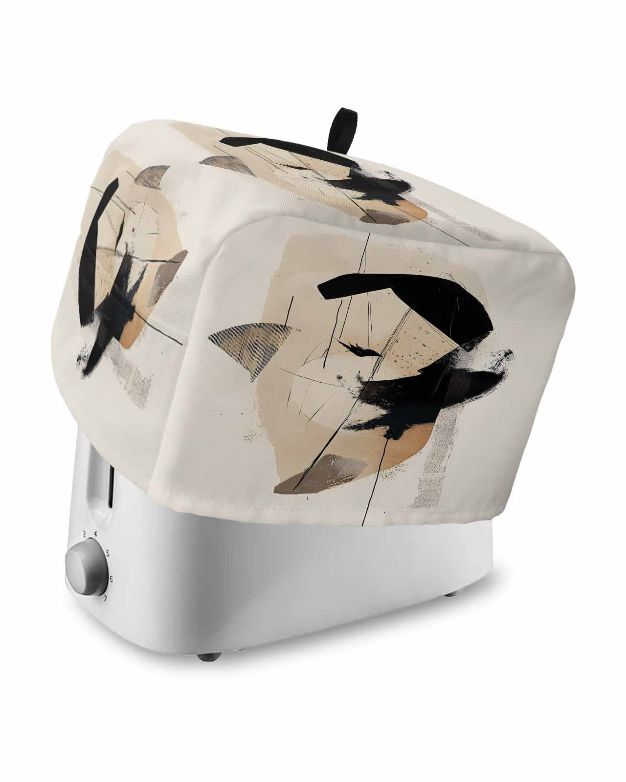 Fsddascl Beige Black Abstract Art Small Toaster Cover 2 Slice, Kitchen ...