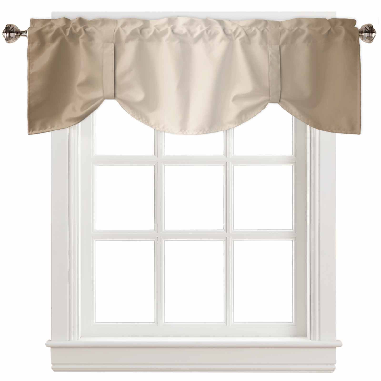 Fsddascl Beige Ombre Tie Up Valance Curtains for Windows, Kitchen ...