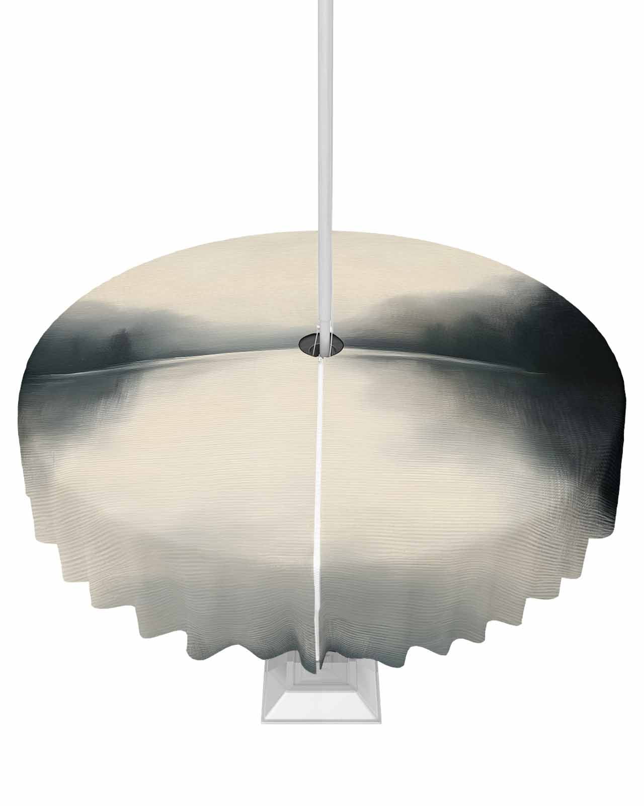 Fsddascl Black Beige Lake Outdoor Tablecloth - 60 Inch Round Dining ...