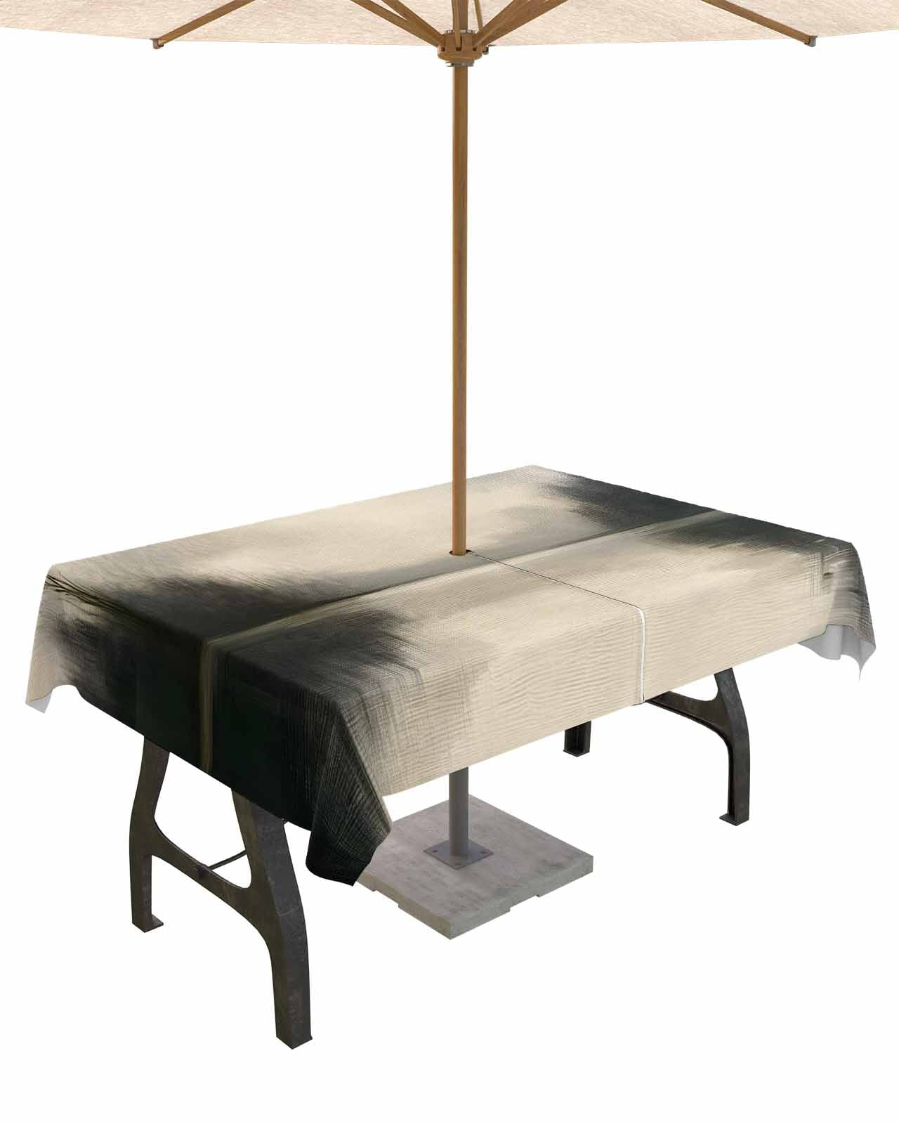 Fsddascl Black Beige Lake Outdoor Tablecloth - 60x120 Inch Rectangle ...