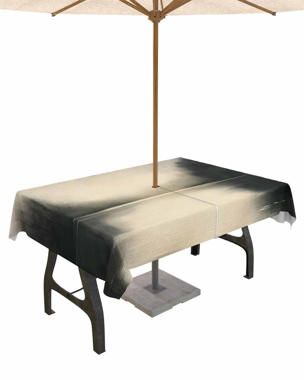 Fsddascl Black Beige Lake Outdoor Tablecloth - 60x84 Inch Rectangle ...