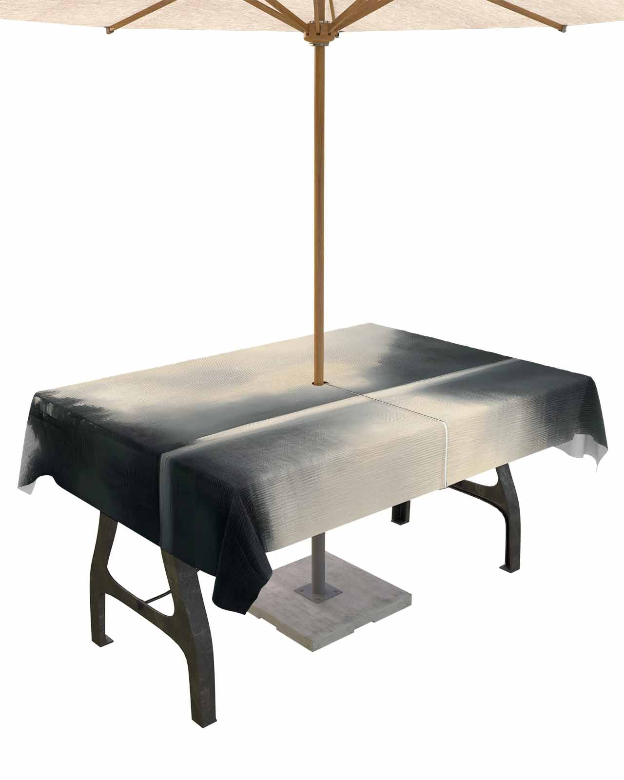 Fsddascl Black Beige Lake Outdoor Tablecloth - 60x84 Inch Rectangle ...