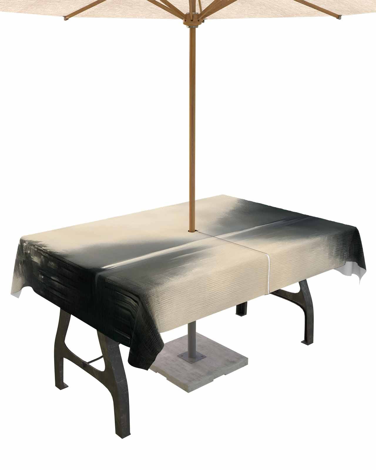 Fsddascl Black Beige Vintage Outdoor Tablecloth - 52x70 Inch Rectangle ...