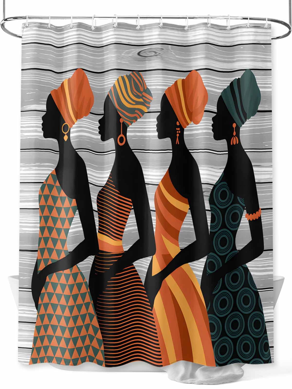 Fsddascl Black Female Shower Curtain Set - Extra Long 72" x 96 ...