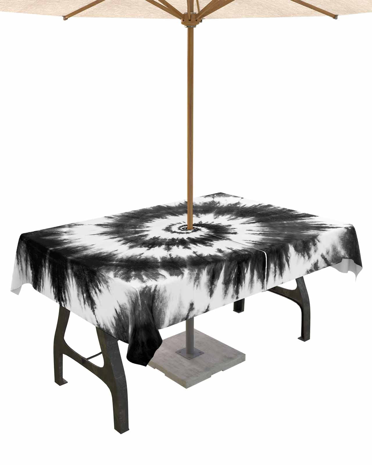 Fsddascl Black Gray Ombre Outdoor Tablecloth - 52x70 Inch Rectangle ...