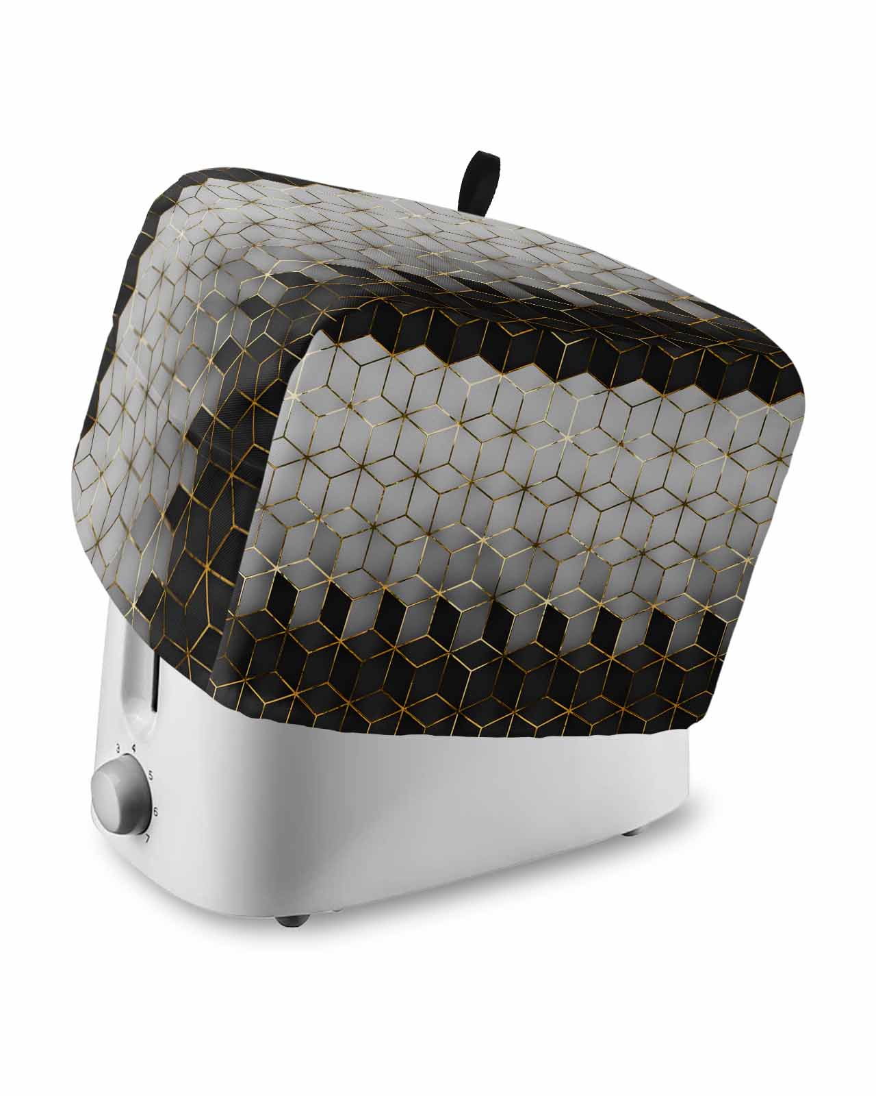 Fsddascl Black Grey Geometric Small Toaster Cover 2 Slice, Kitchen ...