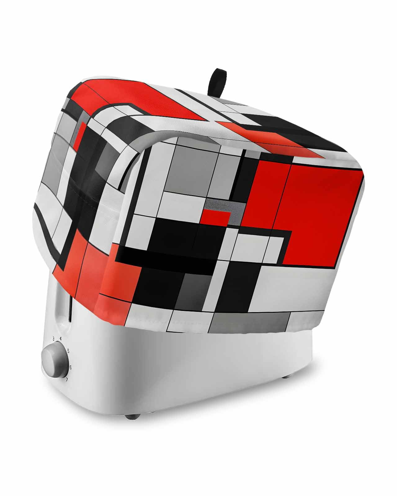 Fsddascl Black Red Geometric Toaster Cover 2 Slice, Small Kitchen ...