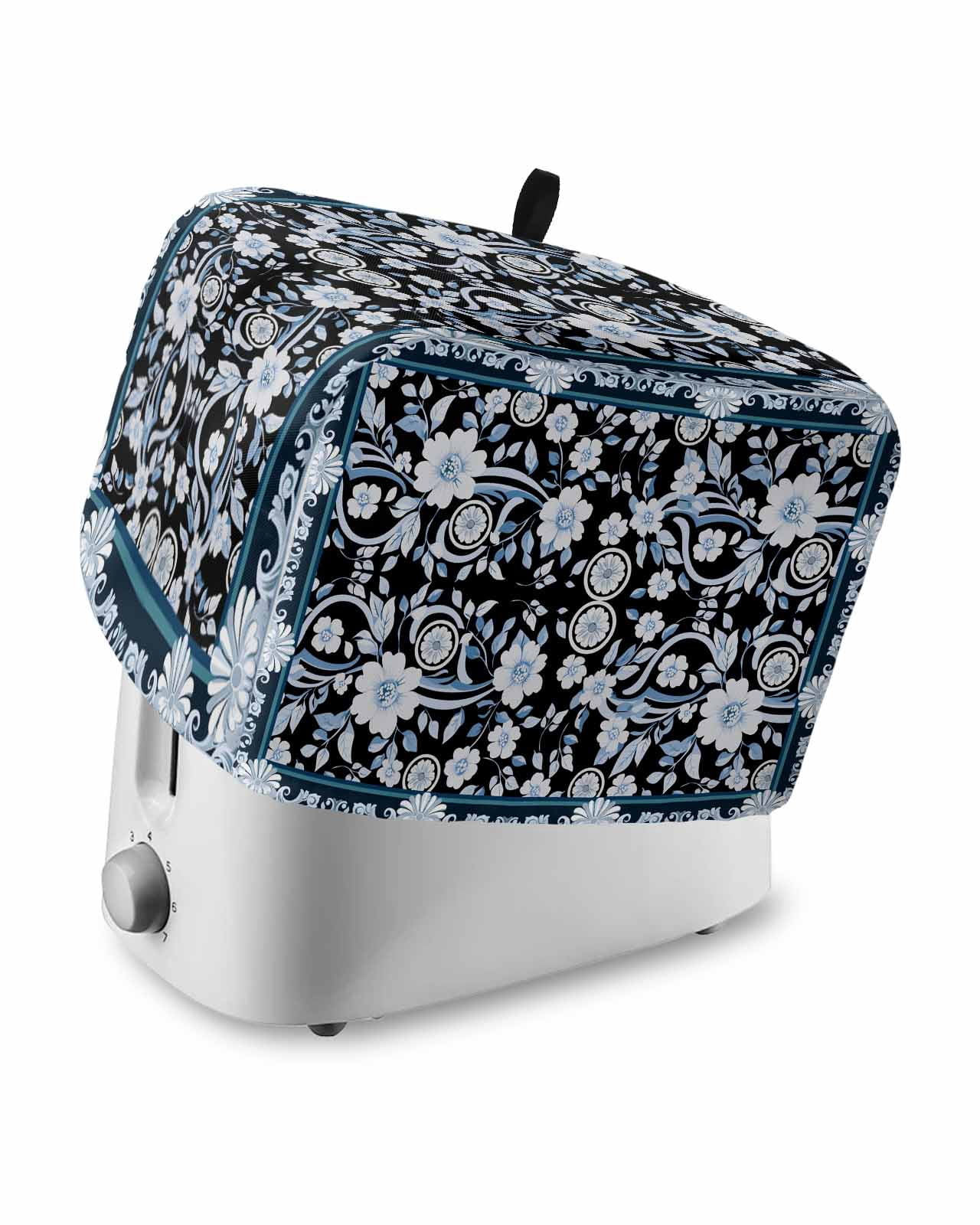 Fsddascl Black White Flowers Toaster Cover 4 Slice, Large Kitchen ...