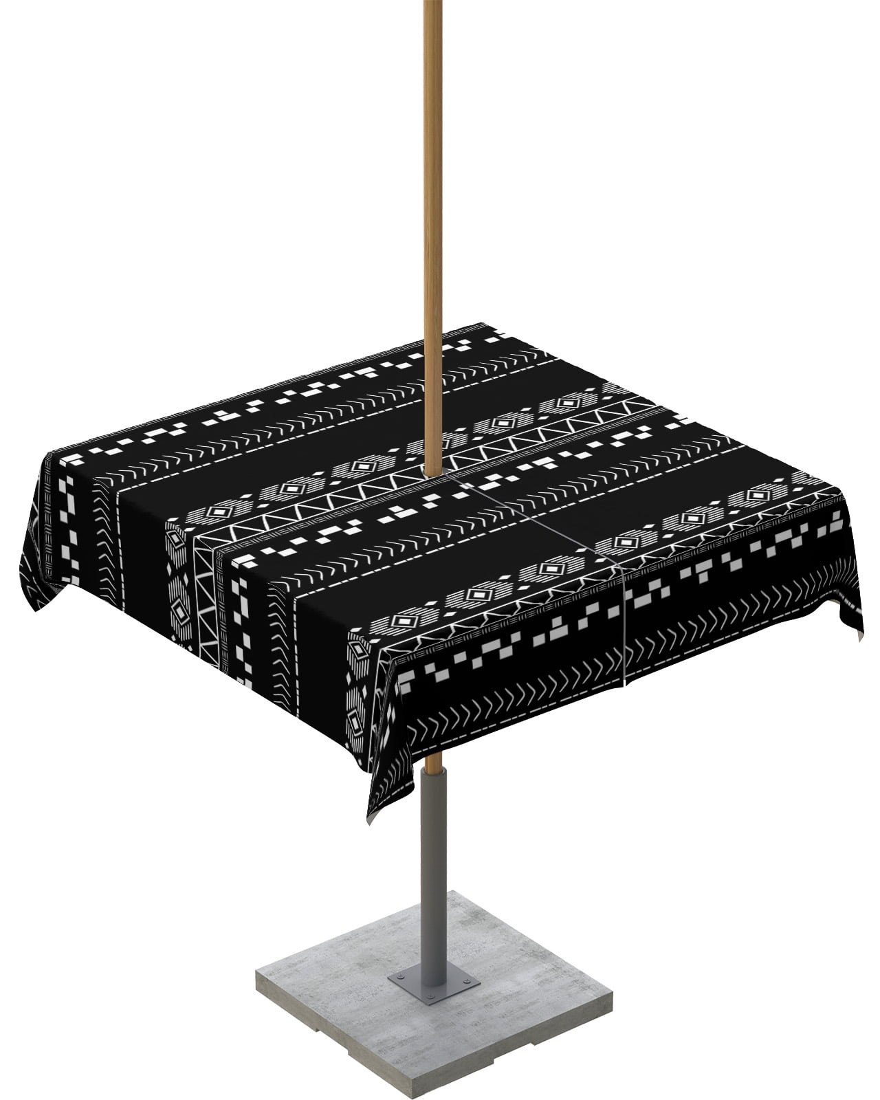 Fsddascl Black and White Geometric Outdoor Tablecloth - 54x54 Inch ...