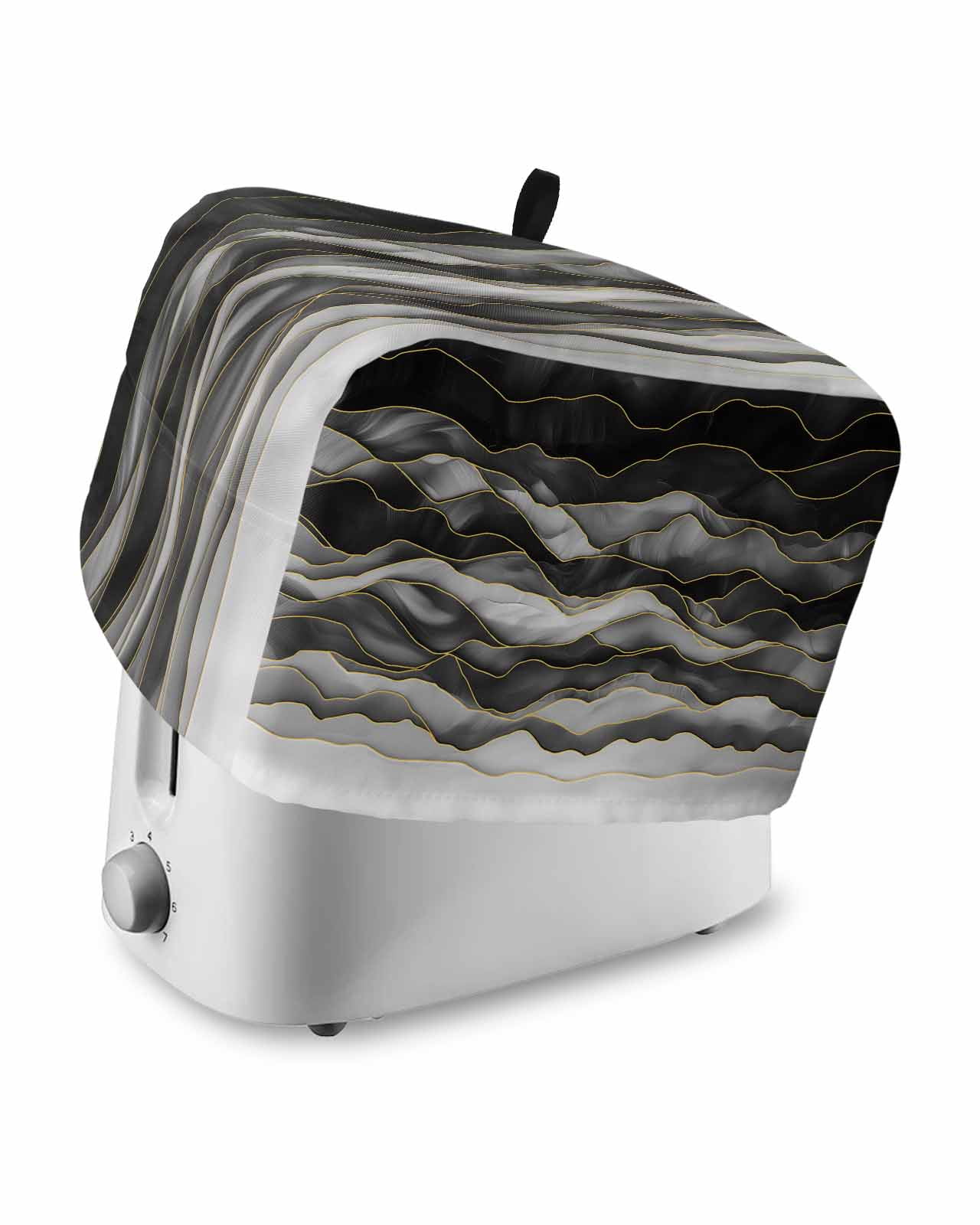 Fsddascl Black White Marble Toaster Cover 4 Slice, Large Kitchen ...