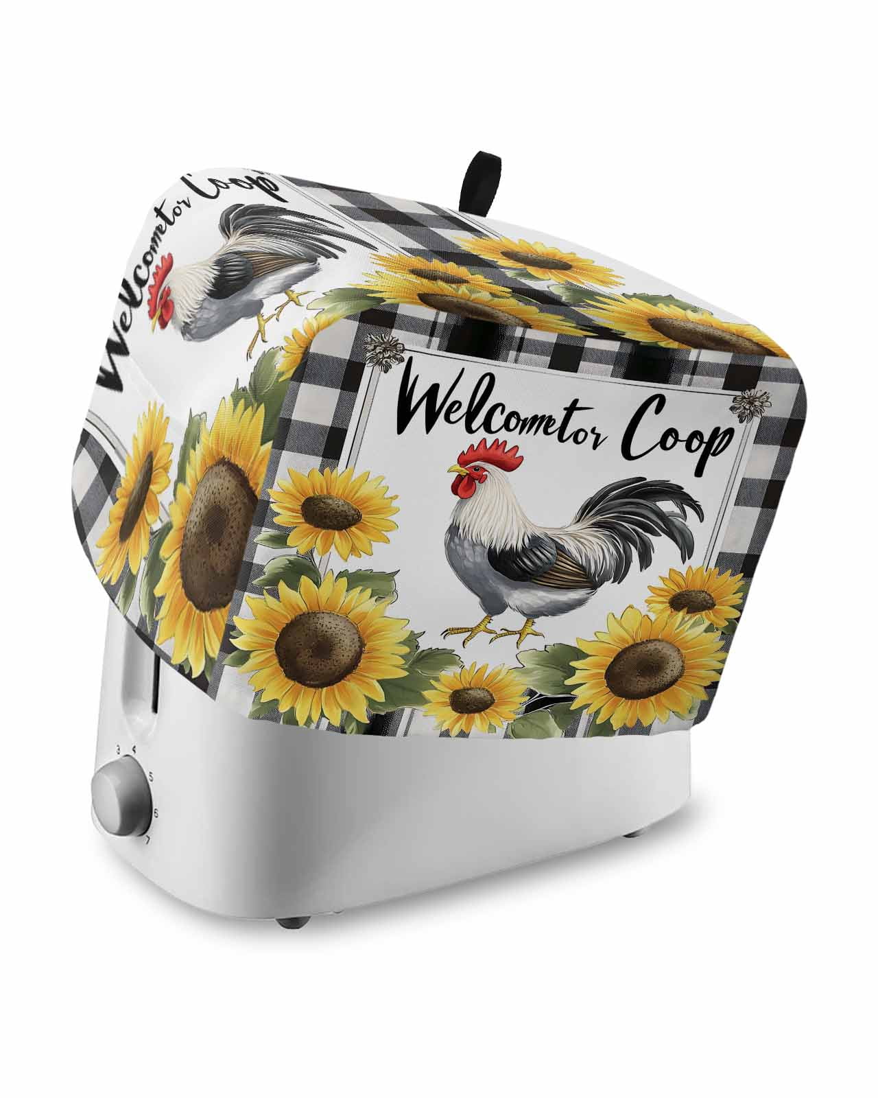 Fsddascl Black White Vintage Rooster Toaster Cover 2 Slice, Small ...