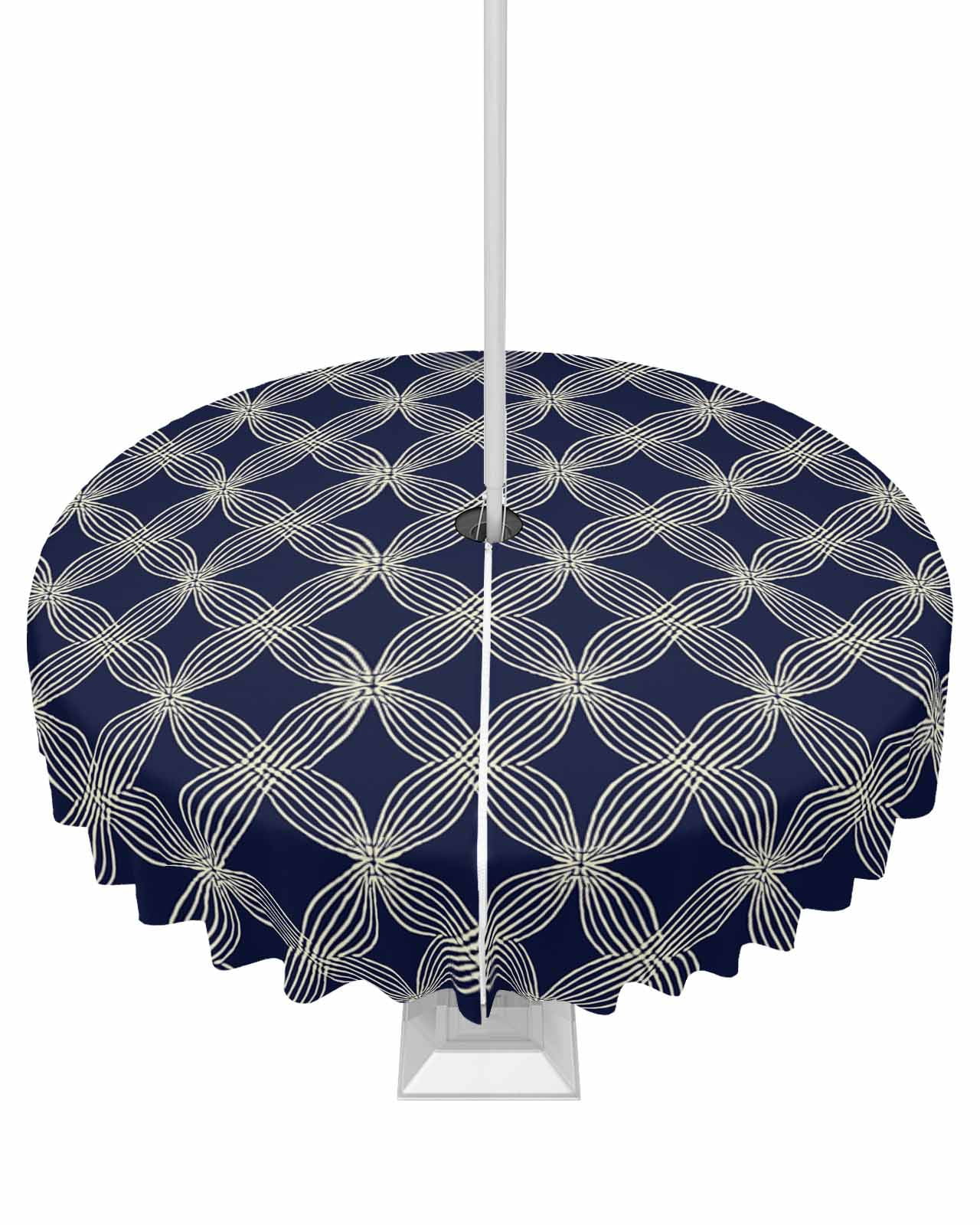 Fsddascl Blue Abstract Outdoor Tablecloth - 54 Inch Round Dining Table ...
