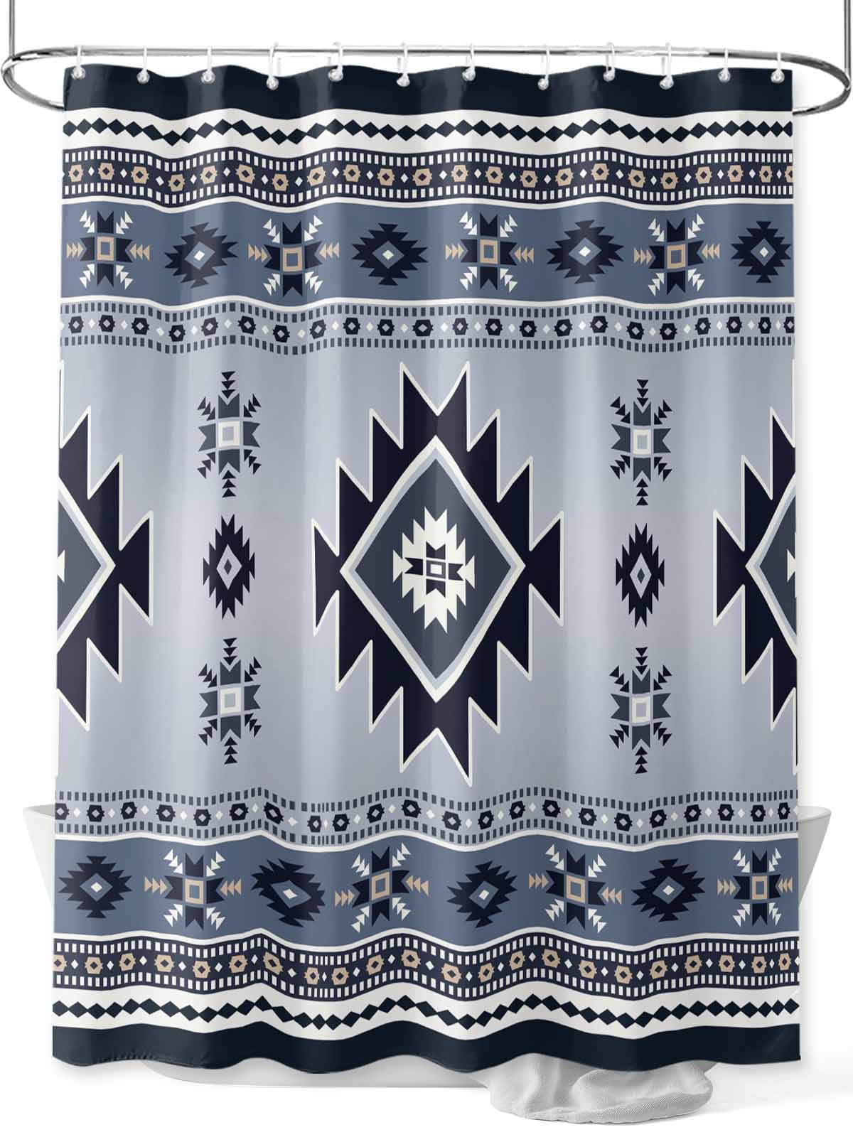 Fsddascl Blue Aztec Shower Curtain Set - 72" x 78" Washable Bathtub ...