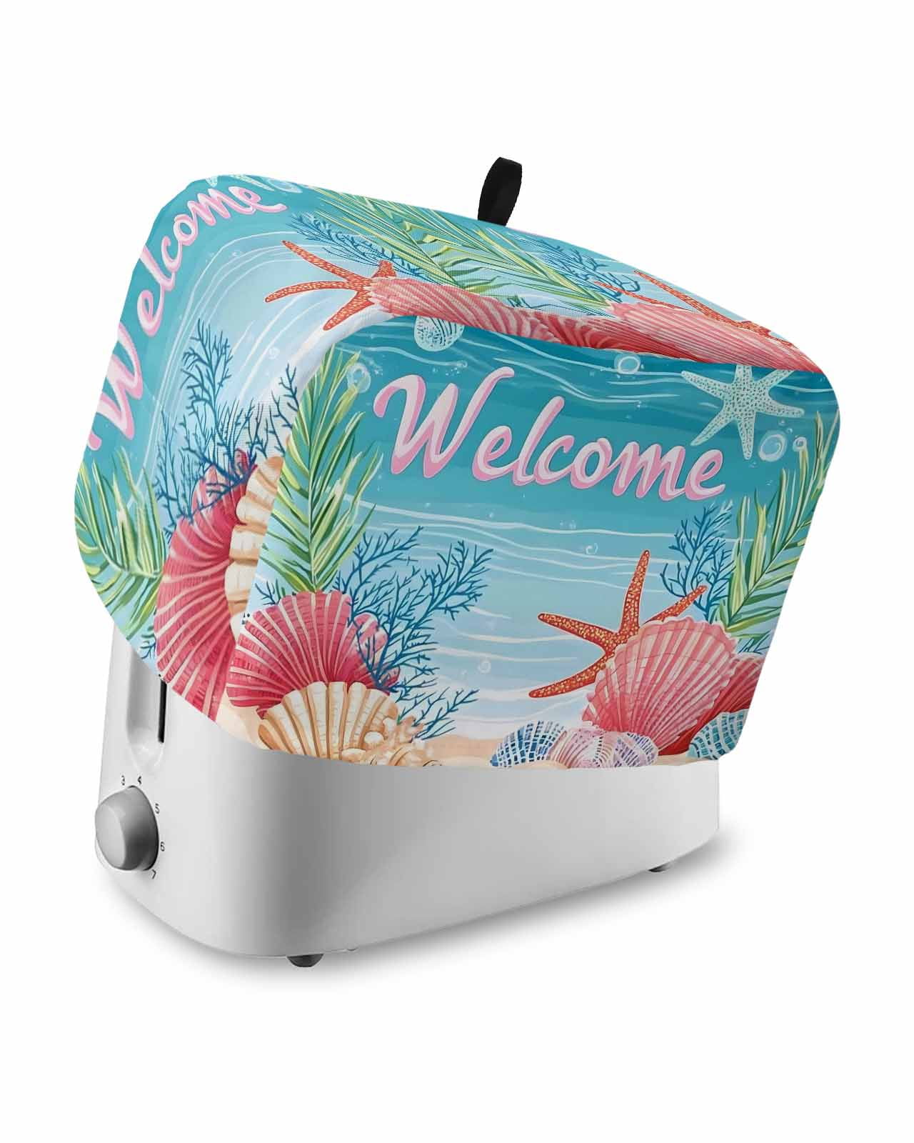 Fsddascl Blue Beige Coastal Beach Toaster Cover 2 Slice, Small Kitchen ...