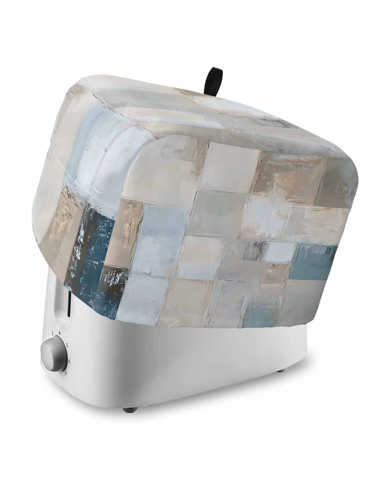 Fsddascl Blue Beige Color Blocks Toaster Cover 4 Slice, Large Kitchen ...