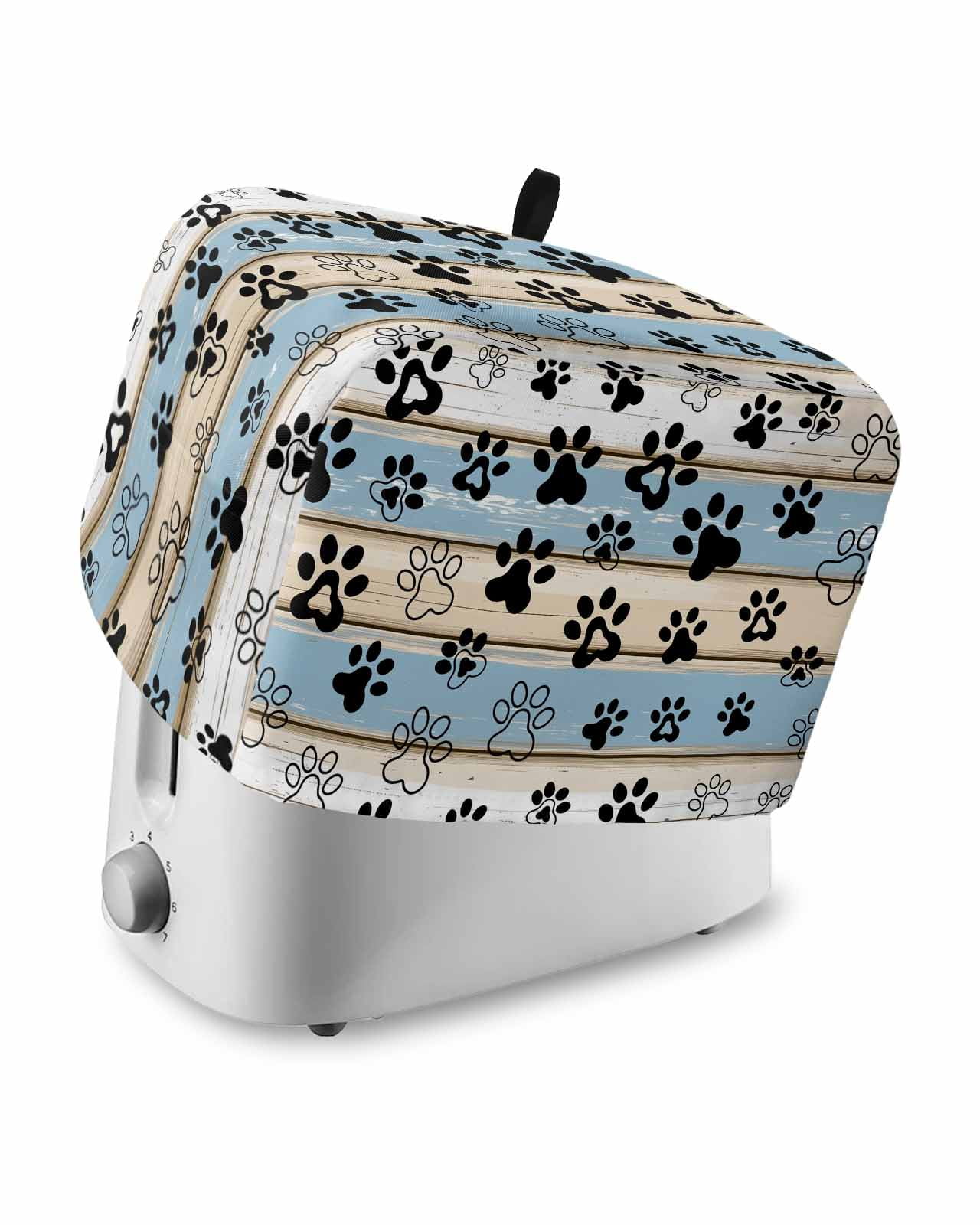 Fsddascl Blue Beige Paw Print Toaster Cover 2 Slice, Small Kitchen ...